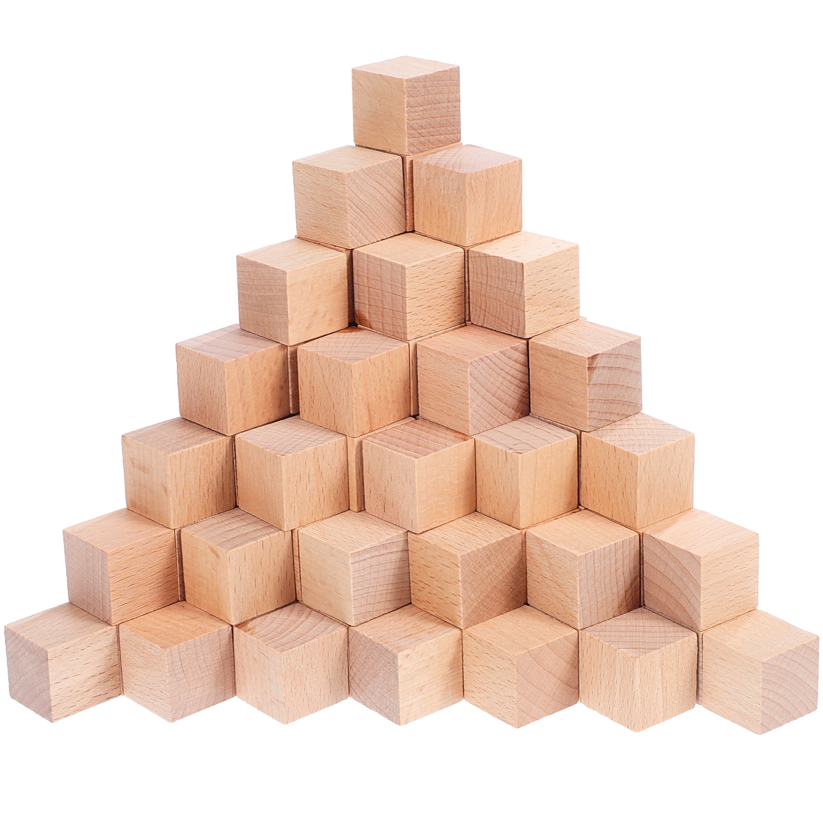 HERFIER 100 Pcs Wooden Cubes Building Blocks Wooden Blocks Unfinished ...