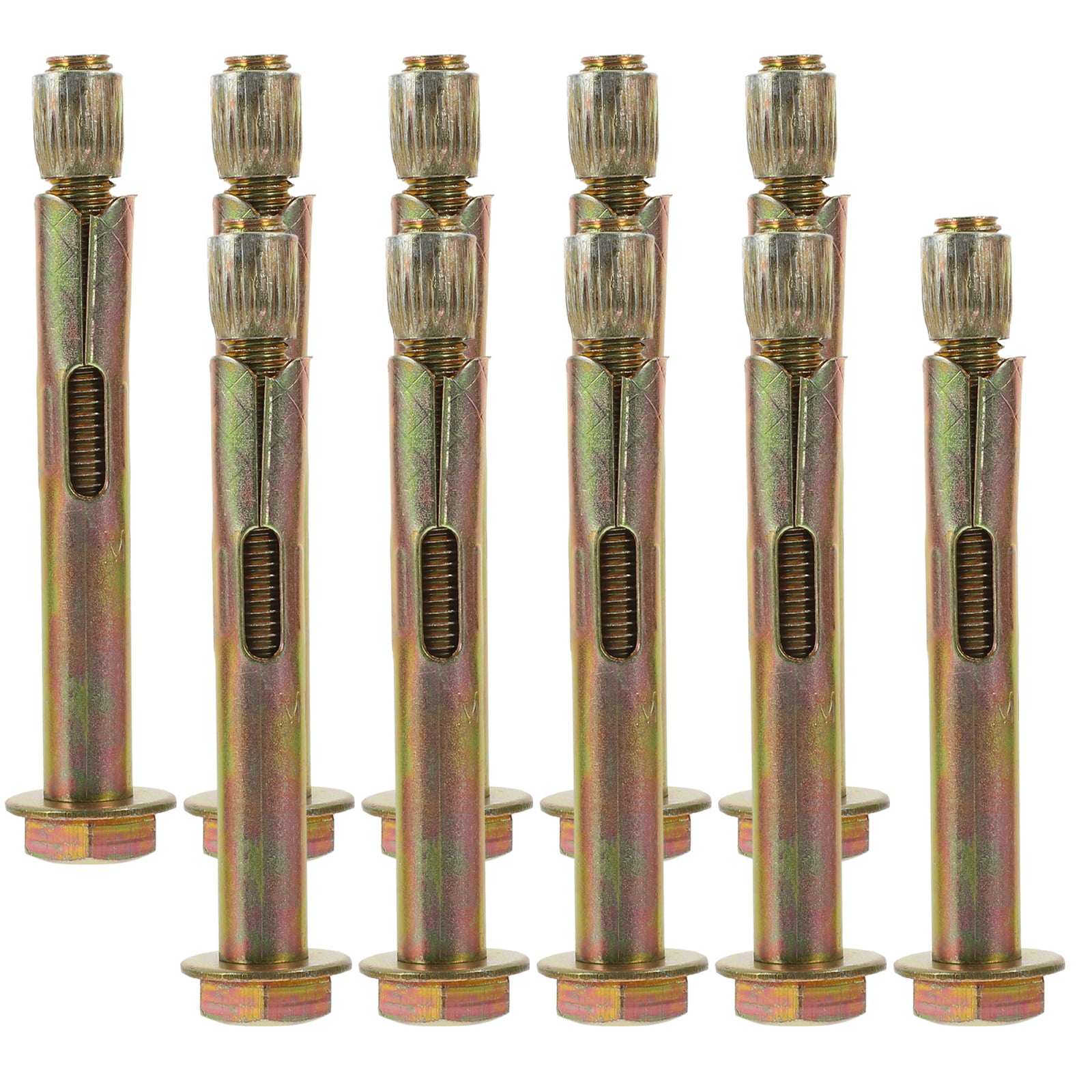 HERFIER 10pcs M8x80 Knurled Expansion Anchors Carbon Steel Drop-in M10 ...