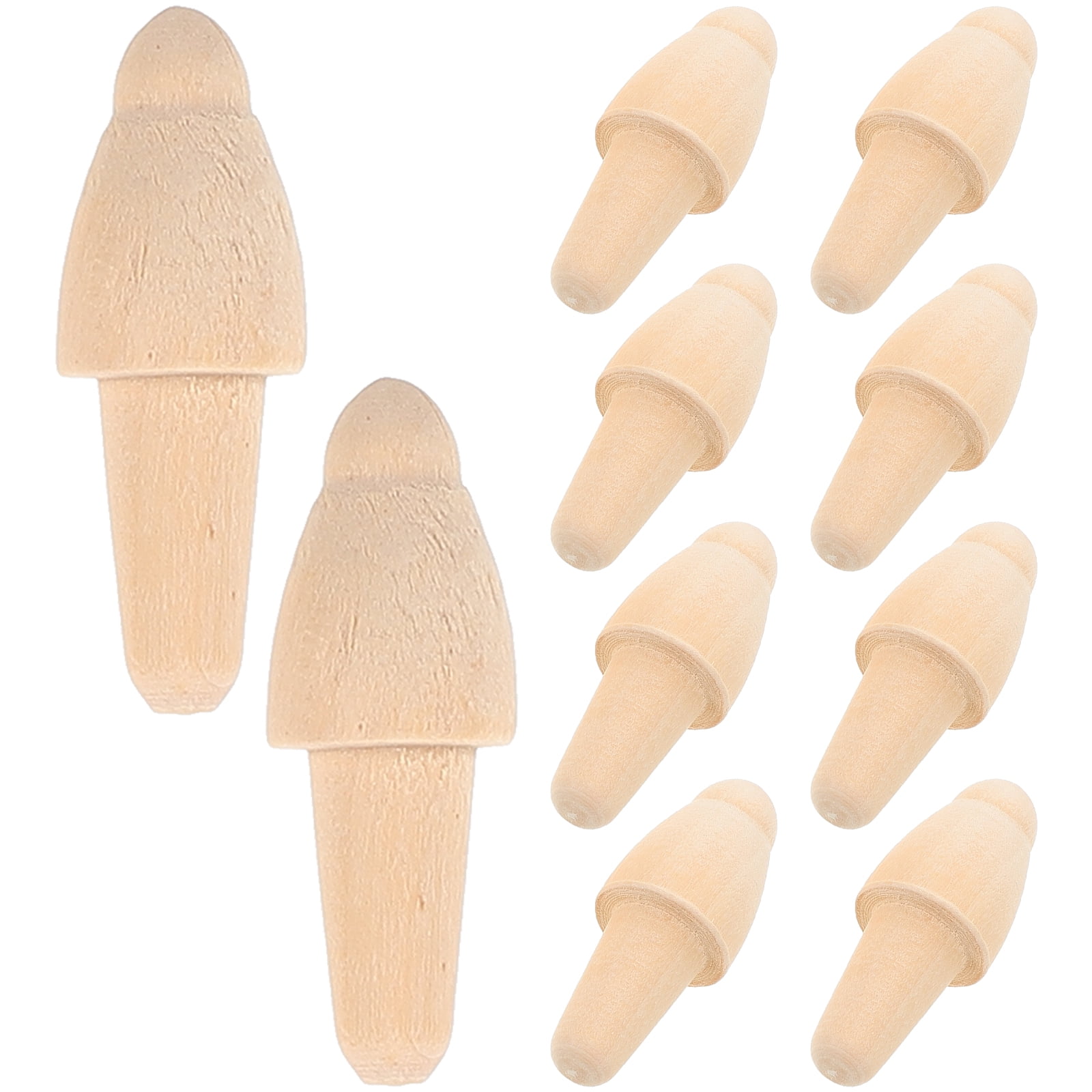 HERFIER 10pcs Wooden Spinning Top Supplies Gyro Toy Accessories Wooden ...