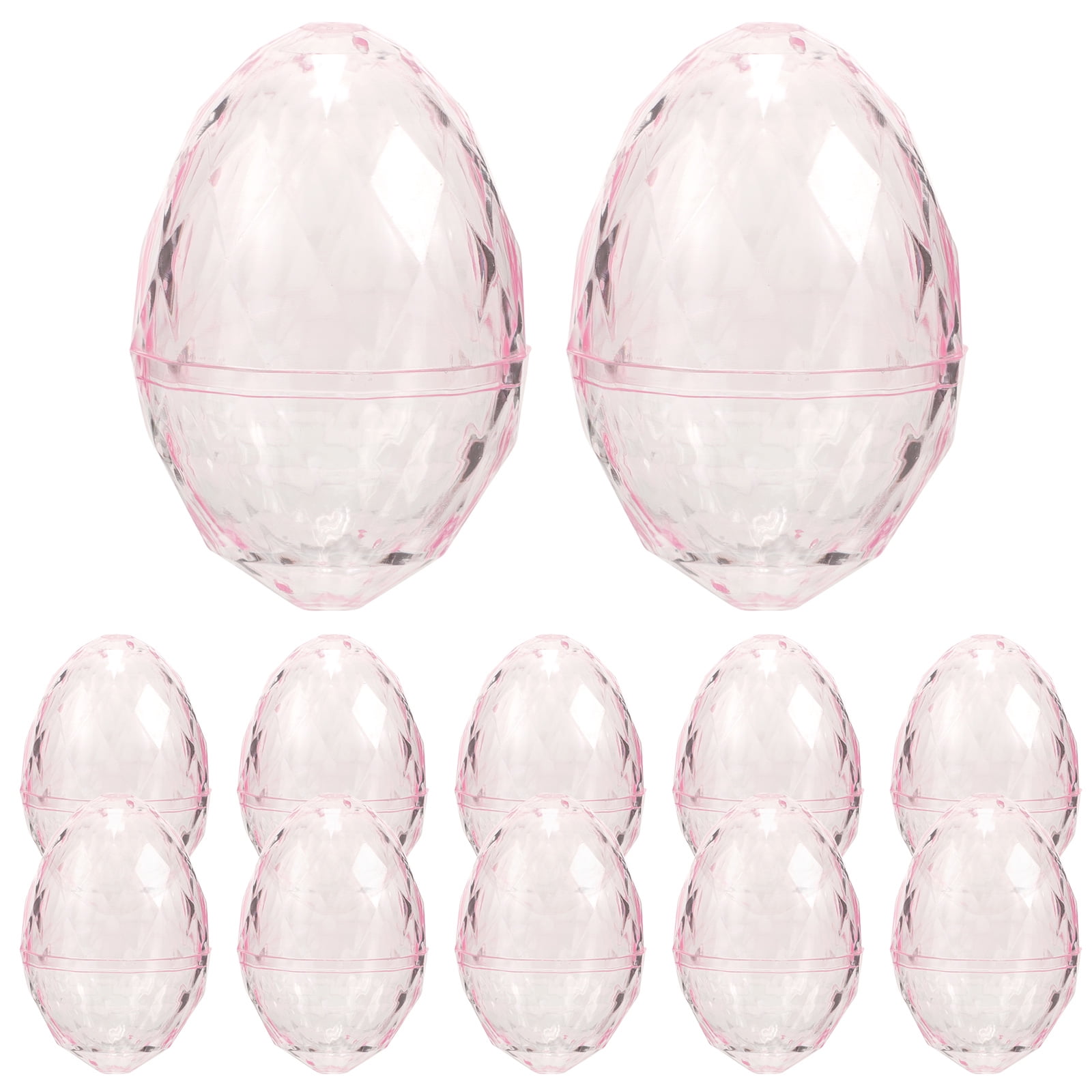GETAJGHSD Decorative Eggs For Display Clear Fillable Eggs Pink 12Pcs ...