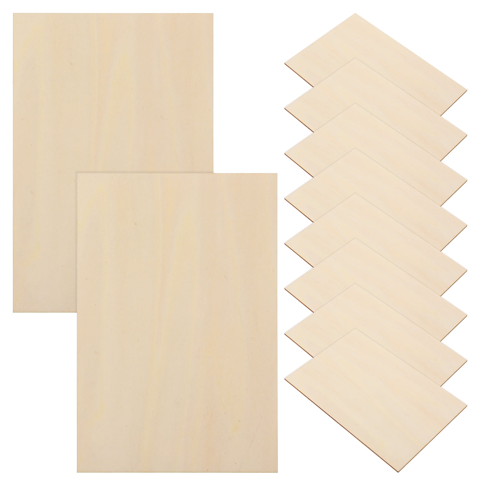 15Pcs Unfinished Wood Pieces Square Slices Boards DIY Planks for Crafts ...