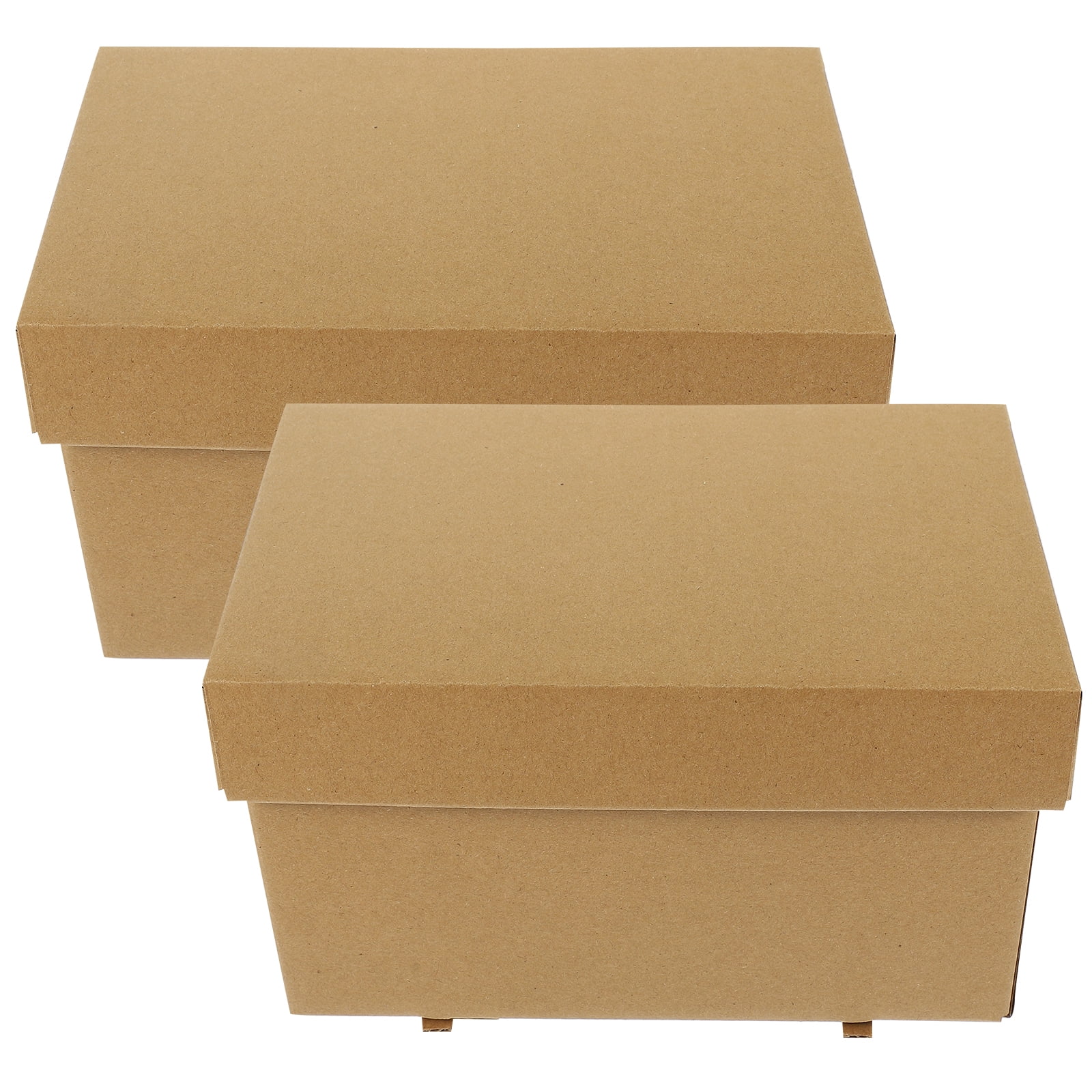 HERFIER 2 Paper Storage Boxes w/ Lid & Handles for Home/Office ...
