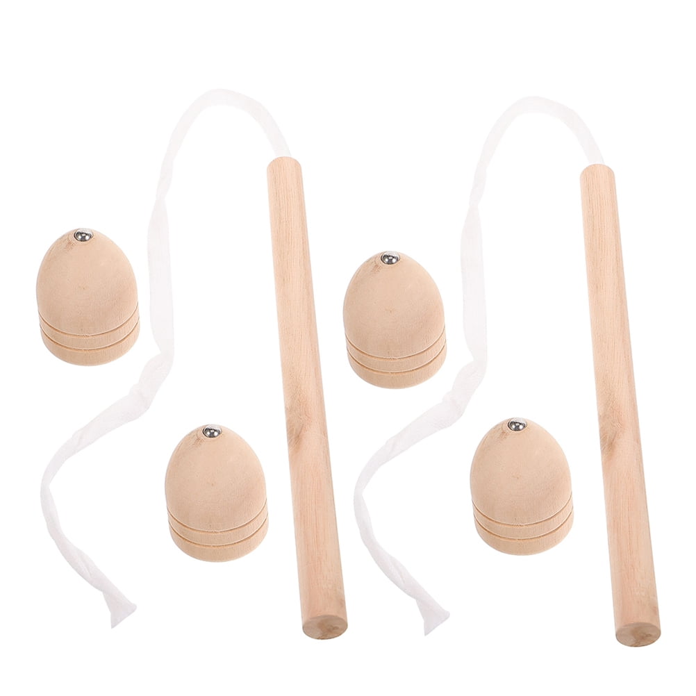 HERFIER 2 Sets Wood Gyro Toy Chinese Traditional Gyroscopes Rotating ...