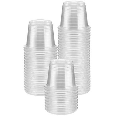 32 Ct Mini Cups with Lids 2.5oz Plastic Ramekin Sauce Shot Glasses ...