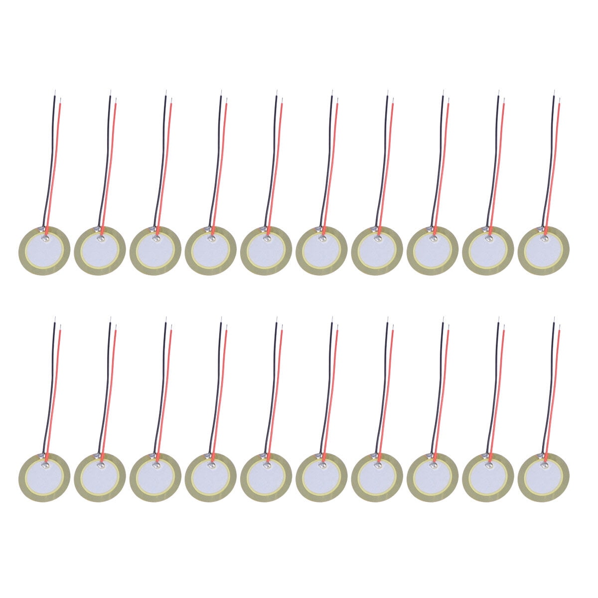 HERFIER 20PCS 20mm Piezo Disc Diaphragm Elements Buzzer Copper Sheet ...