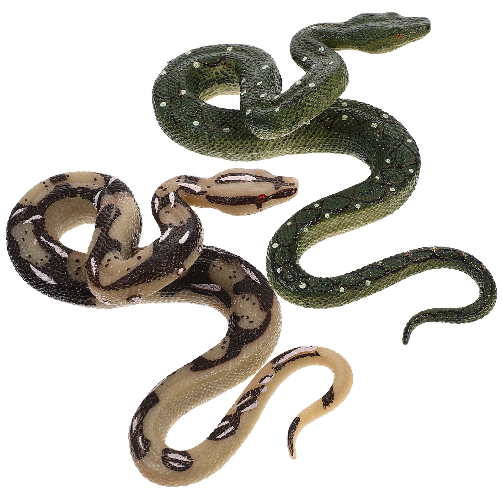 HERFIER 2Pcs Realistic Snake Toys Rubber Lifelike Snakes Model for ...