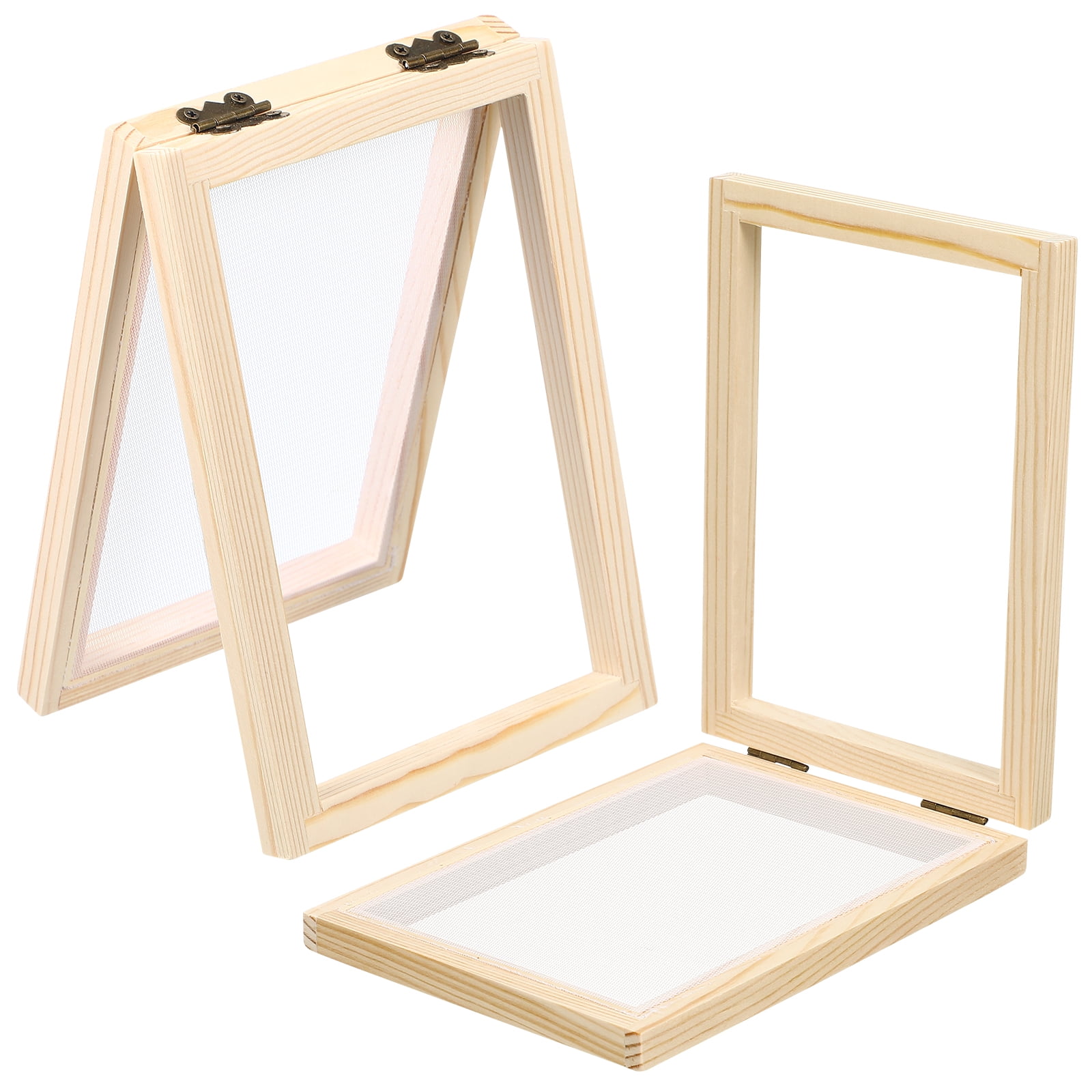 HERFIER 2Pcs Wooden Paper Making Frame DIY Paper Making Wood Frame DIY ...