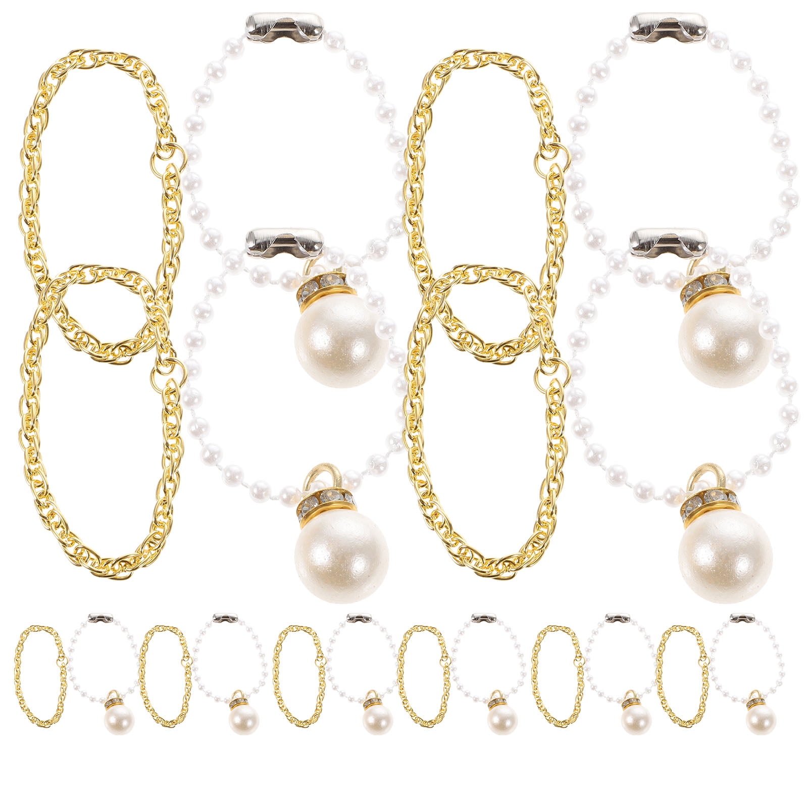 HERFIER 30Pcs Girl Doll Necklace Mini Pearl DIY Pretend Play Jewelry ...