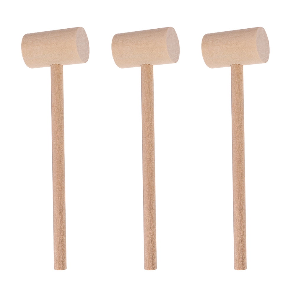 HERFIER 3pcs Wooden Mallets Crab Seafood Mallets Mini Wooden Hammers ...
