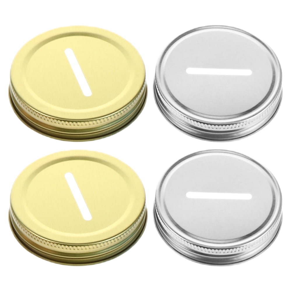 HERFIER 4Pcs Mason Jar Lids Slot Lids Metal Jar Caps for Mason Jars ...