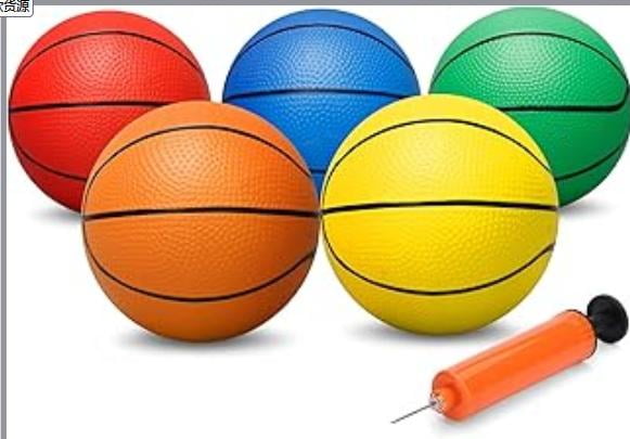 HERFIER 6pcs Mini Basketballs with Pump Set for Kids Soft Small ...
