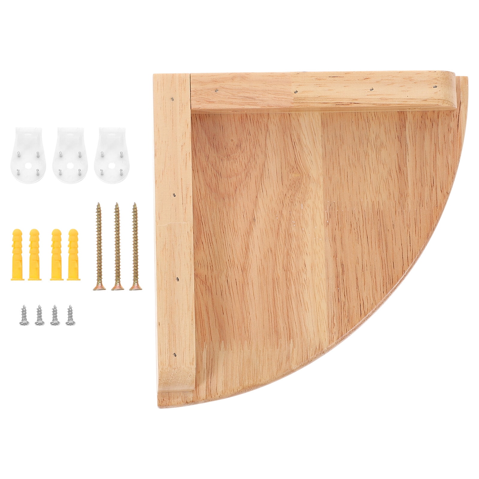 HERFIER 7/9" White Oak Fan-Shaped Wall Corner Shelf for Home Storage ...