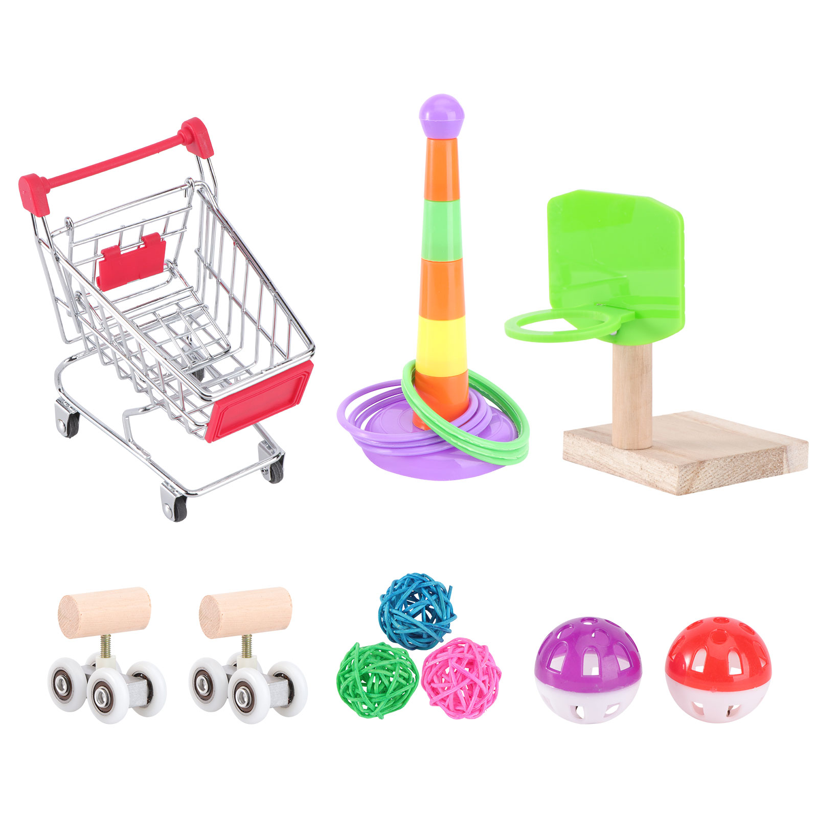 HERFIER 8-Pack Parrot Toys for Healthy Budgies, Lovebirds: Mini Cart ...