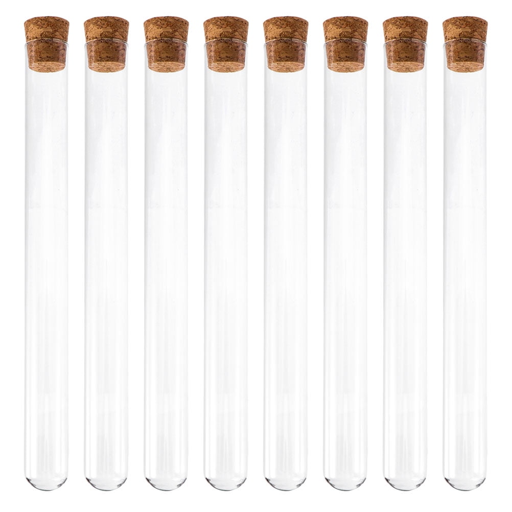 HERFIER 8Pcs Glass Test Tubes Liquid Storage Containers Round Bottom ...