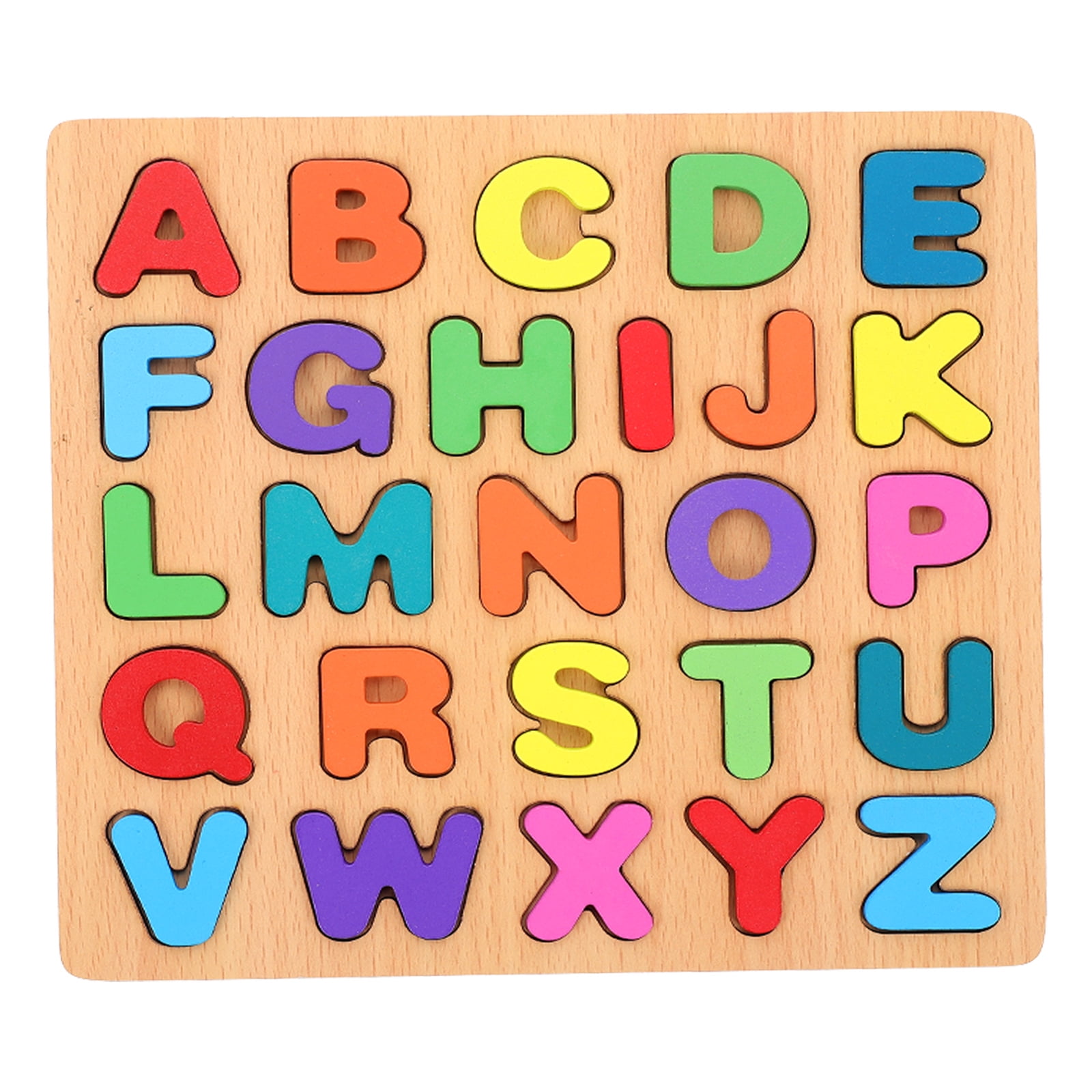 HERFIER Alphabet Puzzle Wooden Letter Math ABC Learning Blocks ...