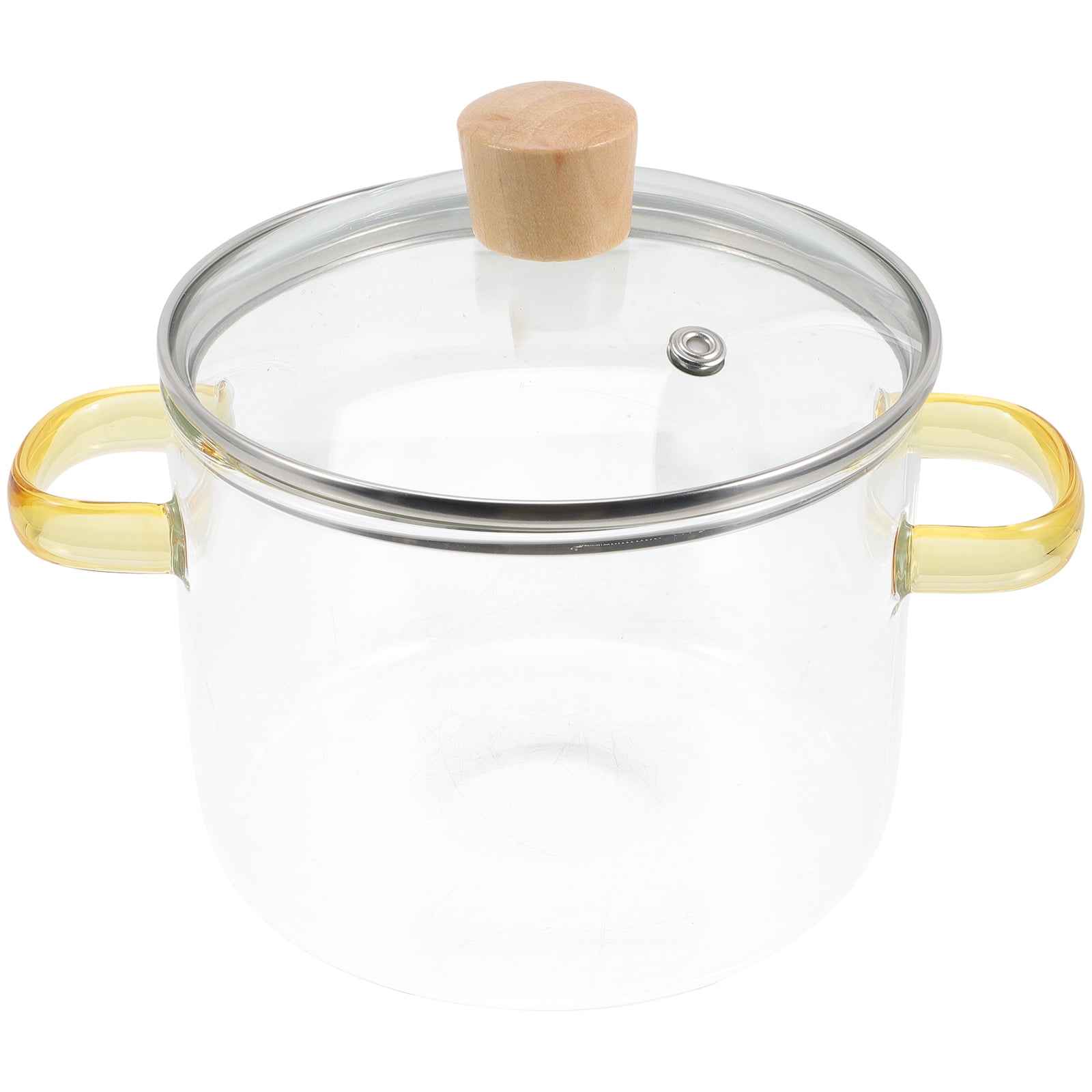 HERFIER Clear Glass Stockpot with Lid and Double Ear Noodle Cooking Pot ...