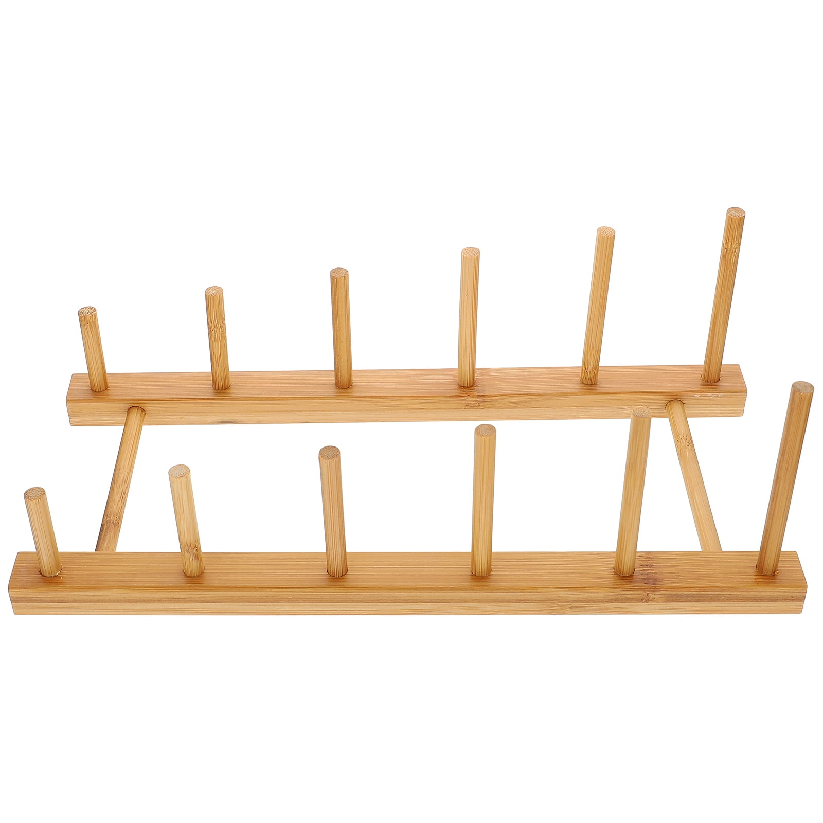 GETAJGHSD Bamboo Storage Rack Khaki Kitchen Plate Holder For Households ...