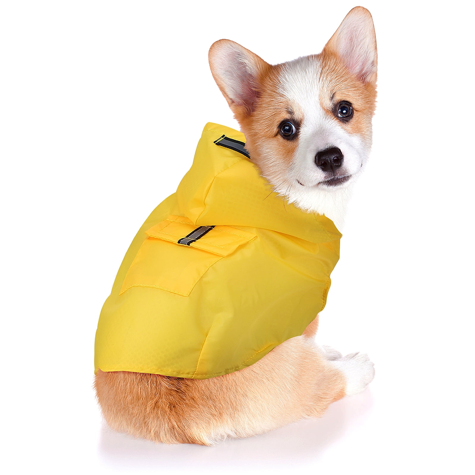 Dog Rain Coat with Hood for Small Dogs 1 Piece Outdoor Puppy Rain ...