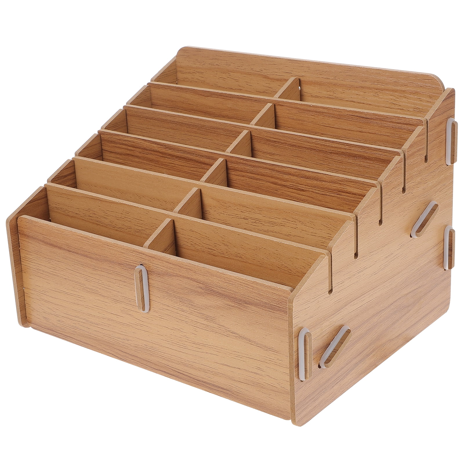 HERFIER Game Cards Storage Box Portable Multi-grid Cards Sorter Wooden ...