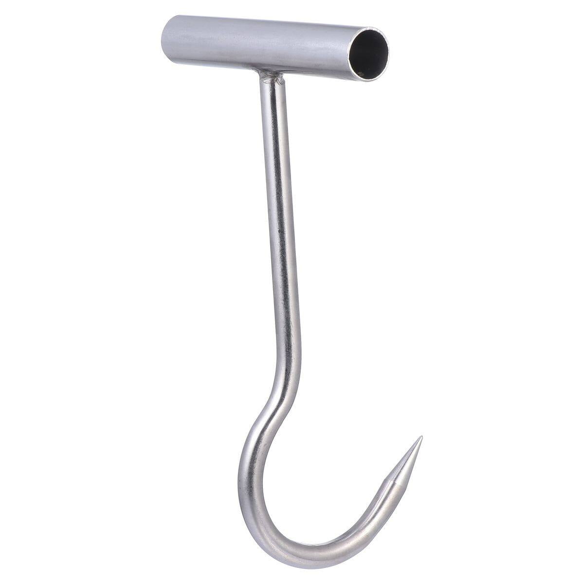 HERFIER Meat Hooks for Butchering T Shaped Steel Hook with Handle ...