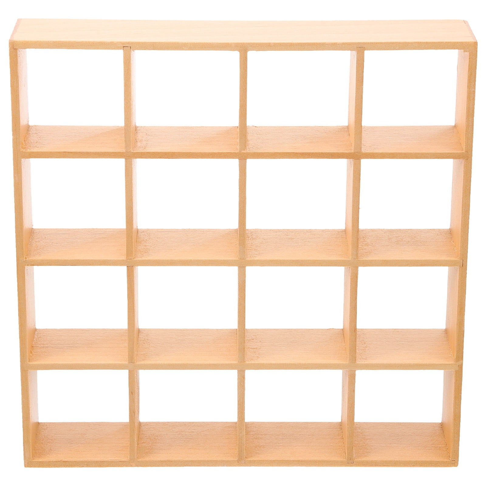 HERFIER Mini Wooden Storage Rack Grid Shelves Dollhouse Furniture ...