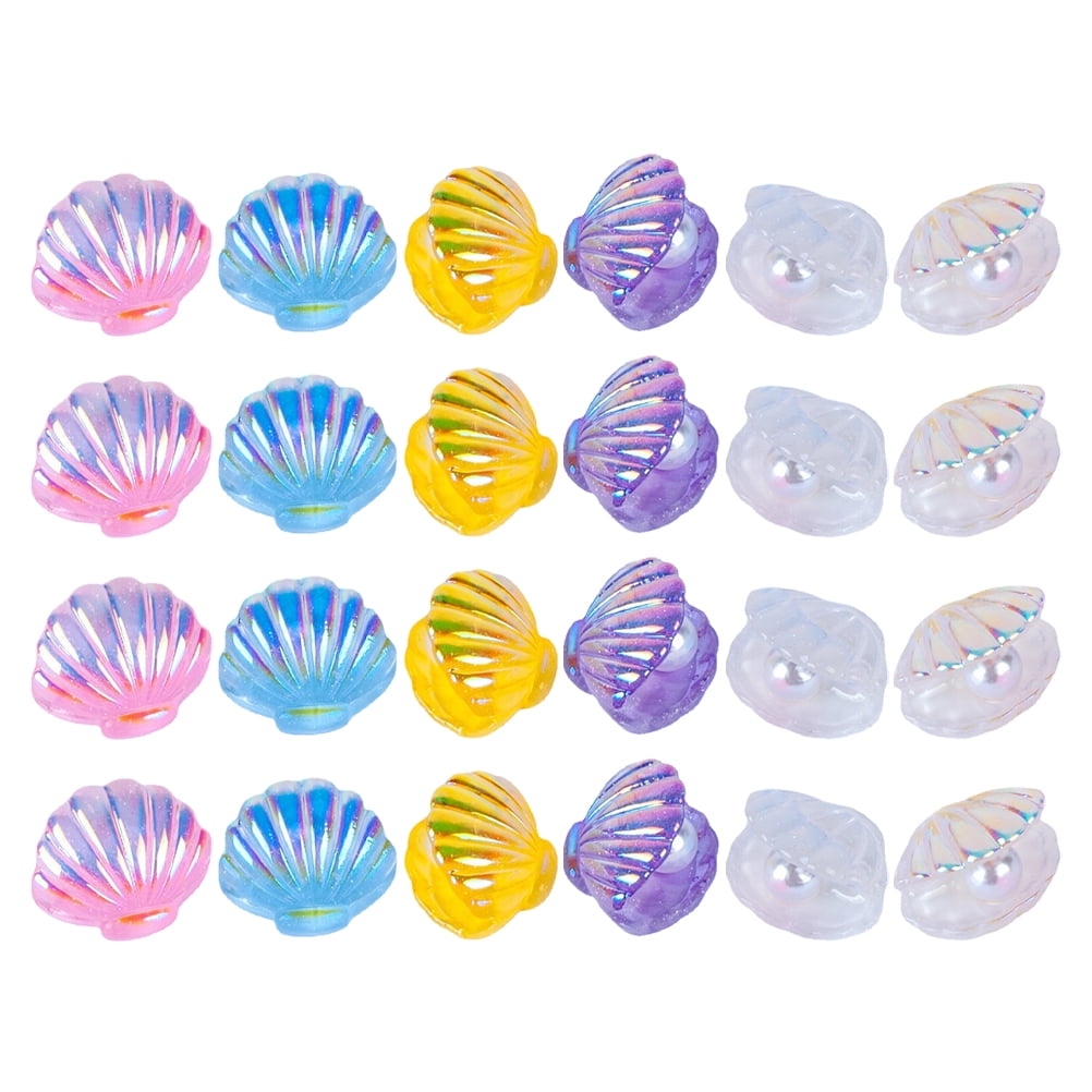HERFIER Ocean Shell Pearl Charms Nautical Beads Resin Pendants DIY ...