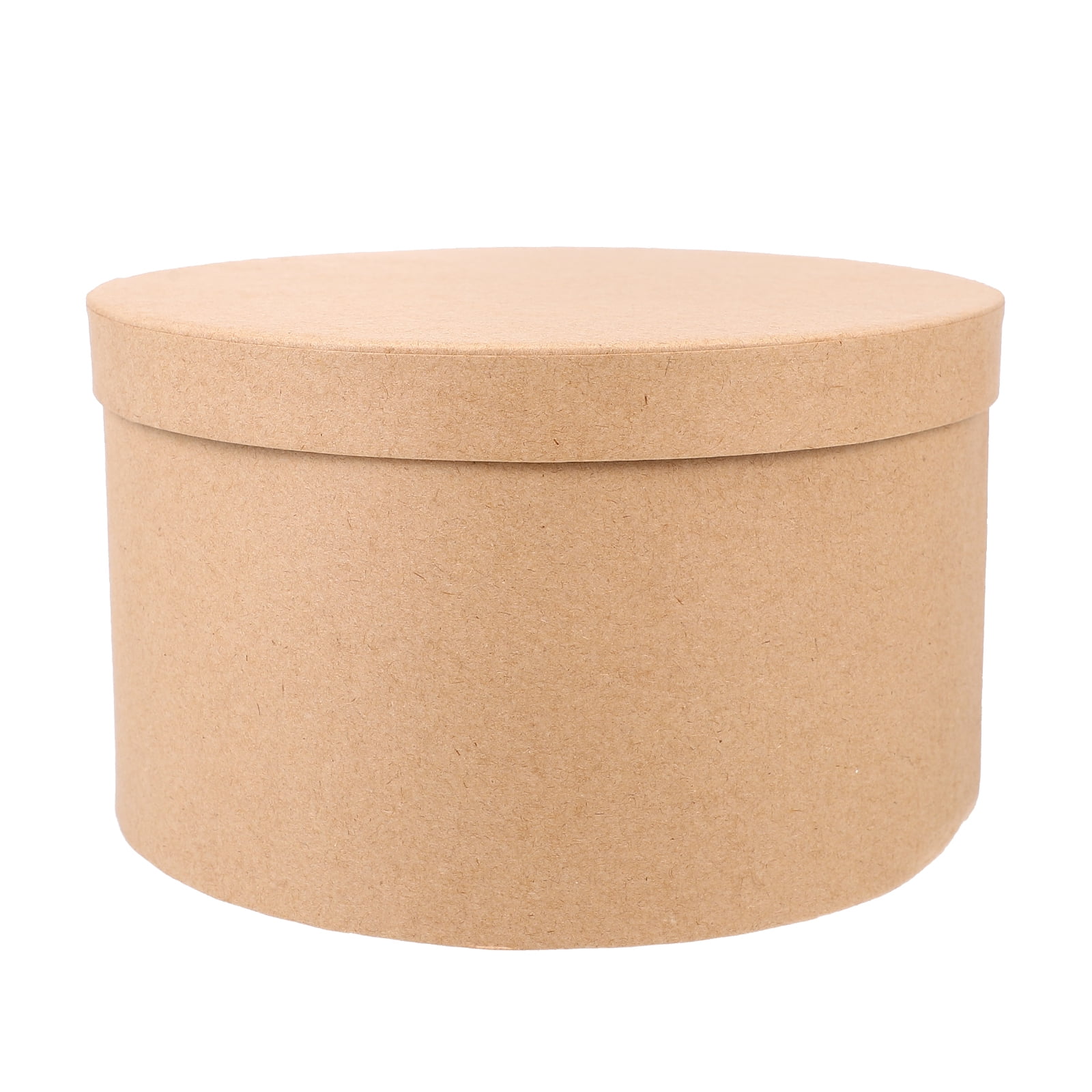 HERFIER Paper Mache Round Gift Boxes with Lids DIY Kraft Container ...