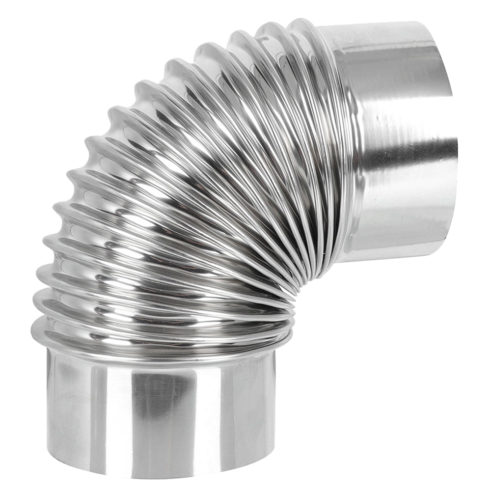 HERFIER Stainless Steel Chimney Pipe Elbow Stove Pipe 90 Degree Stove ...