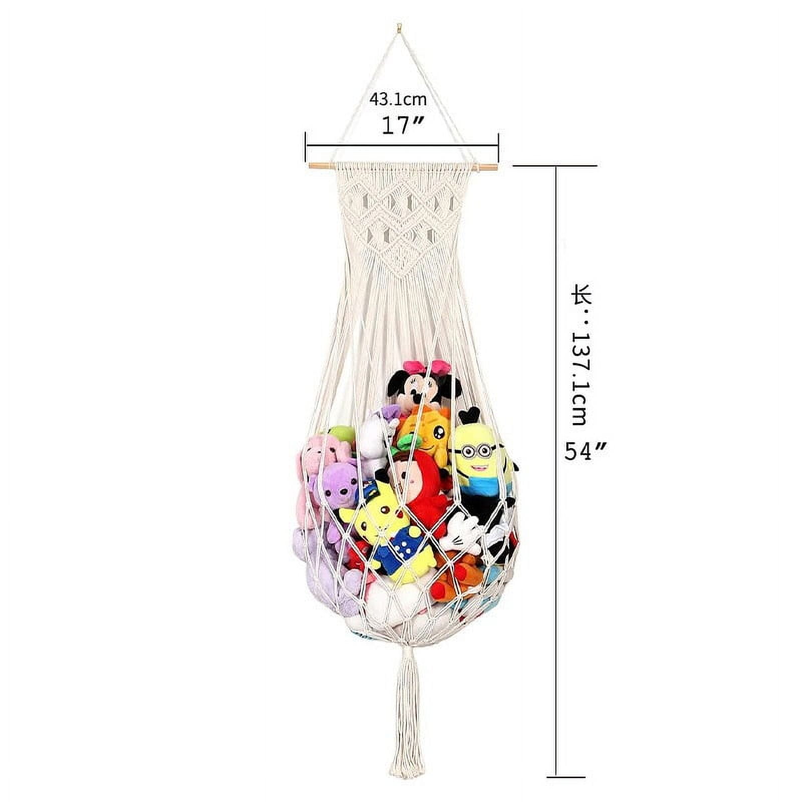 HERFIER Stuffed Animal Net Wall Hanging Net Plush Toy Storage Macrame ...