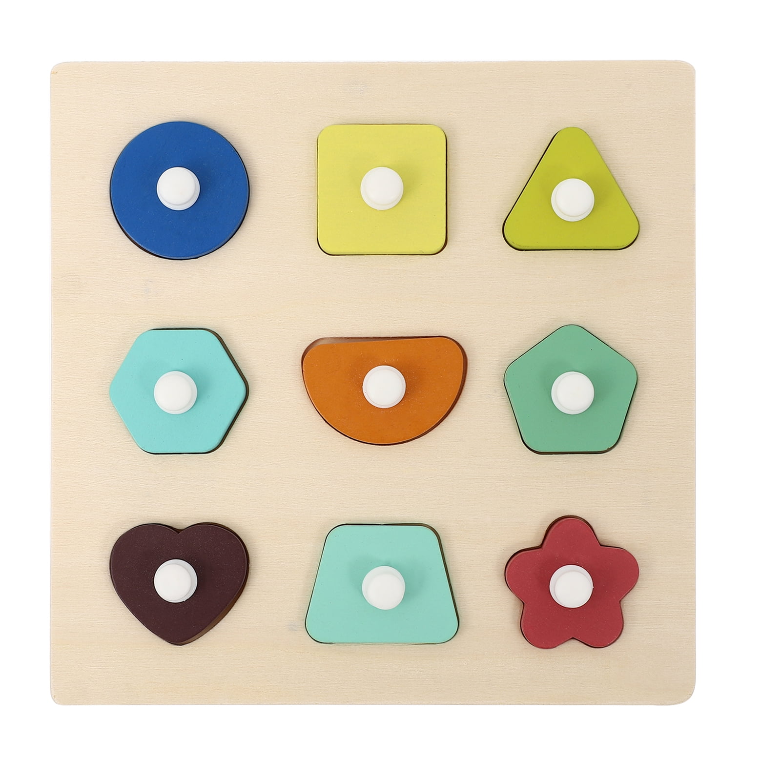 HERFIER Wooden Geometric Puzzle Cartoon Shape Letter Matching Toy ...