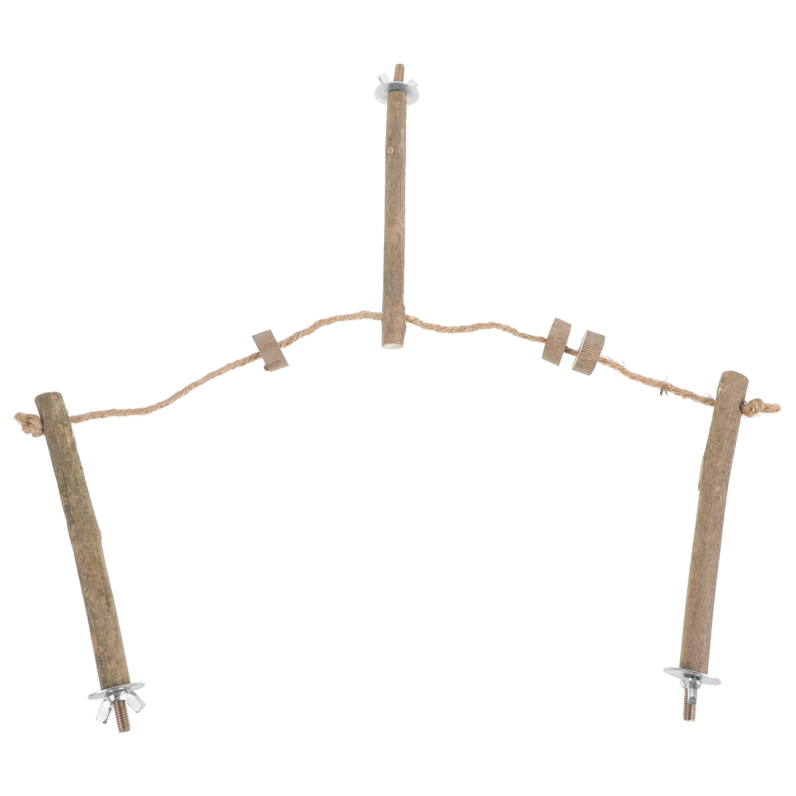 HERFIER Wooden Parrot Perch Stand Climbing Platform Grinding Stick Rest ...