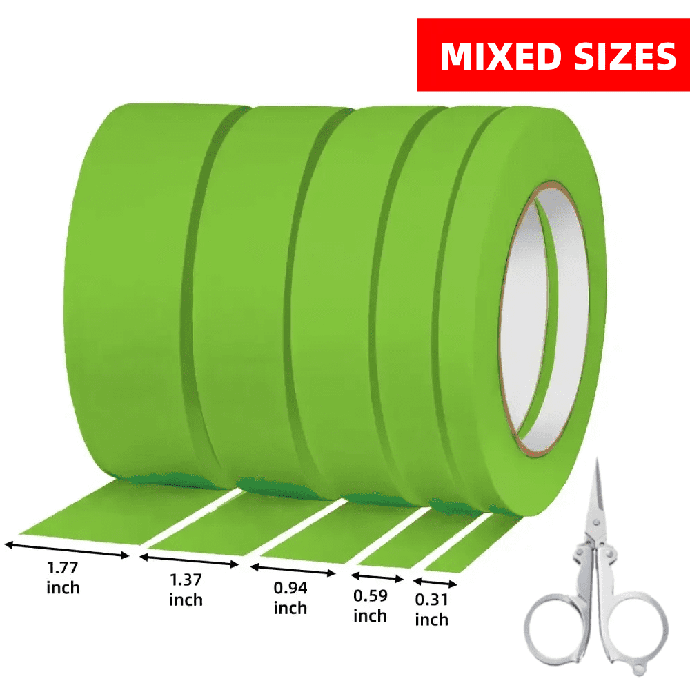 HERFOM 6 PCS Masking Tape Kit, Mixed Sizes 75 yd Total, High Viscosity ...