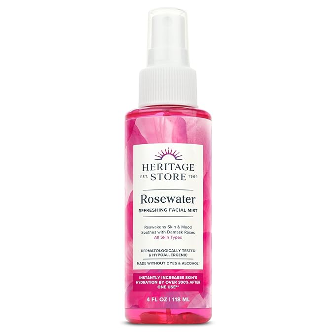 HERITAGE STORE Rosewater - Refreshing Face Mist with Damask Rose, All ...