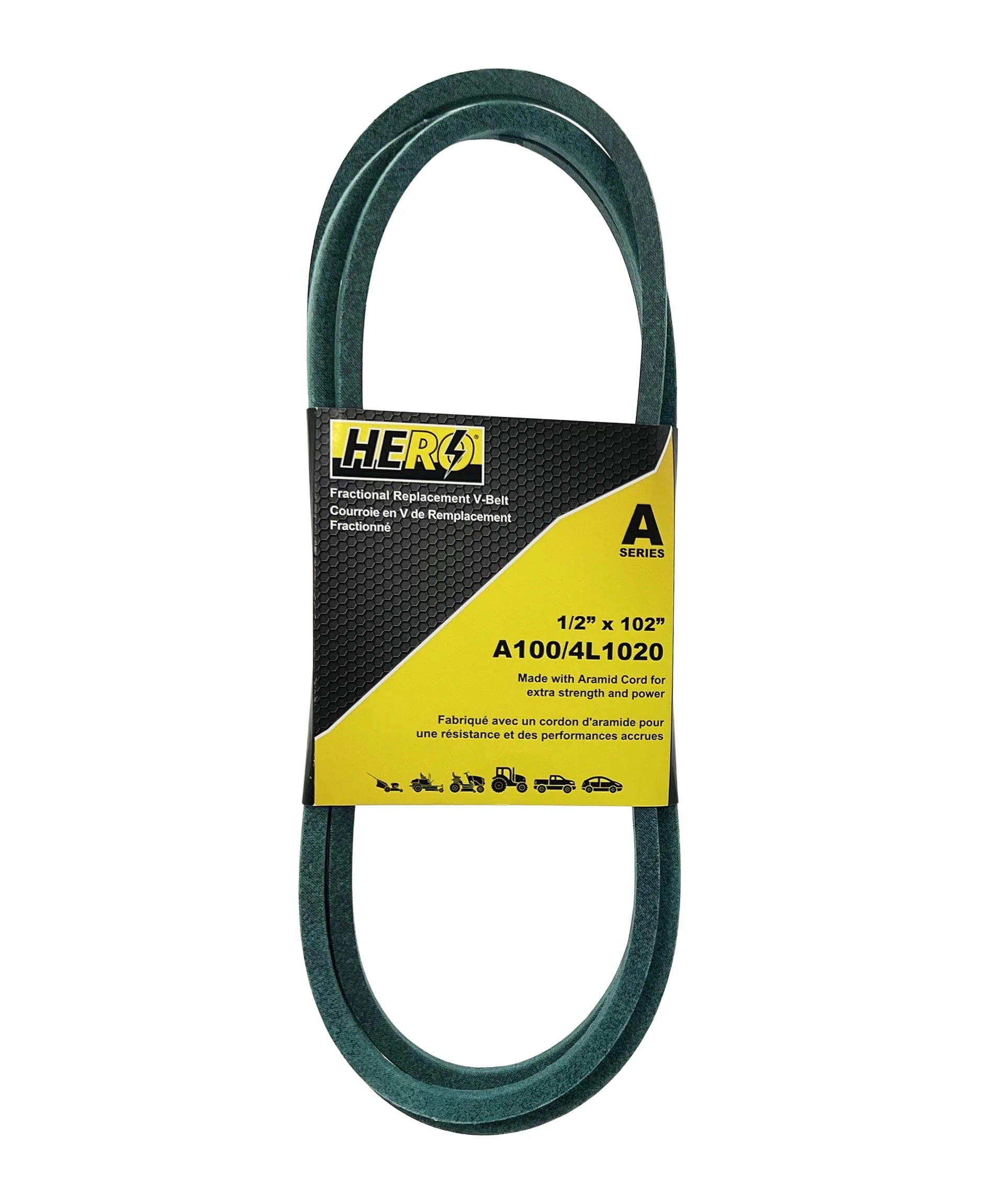 HERO® 1/2 inch x 107 inch Aramid Kevlar Lawn Mower Belt Replacement For ...