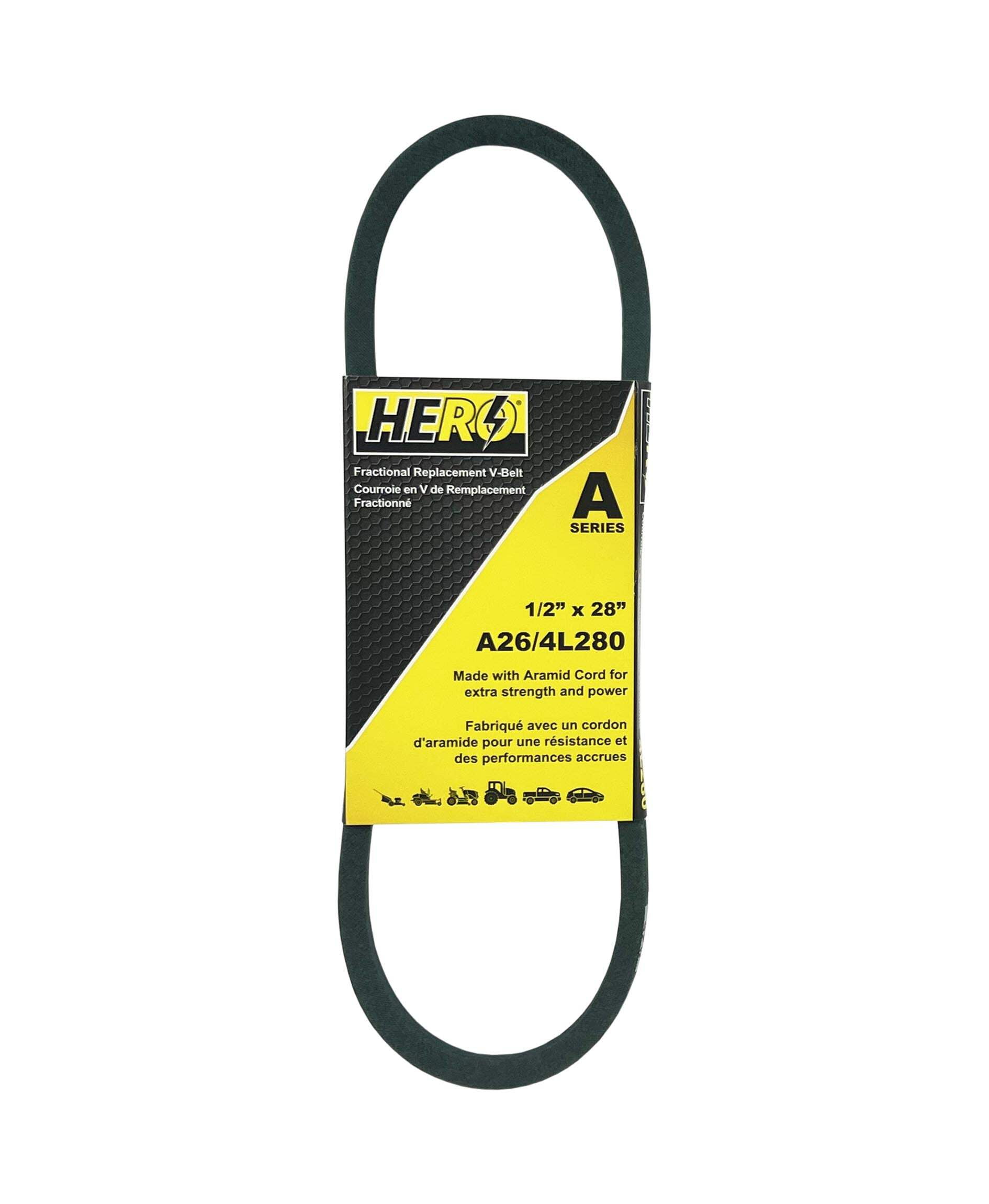 HERO® 1/2 inch x 28 inch Aramid Kevlar Lawn Mower Belt Replacement For ...