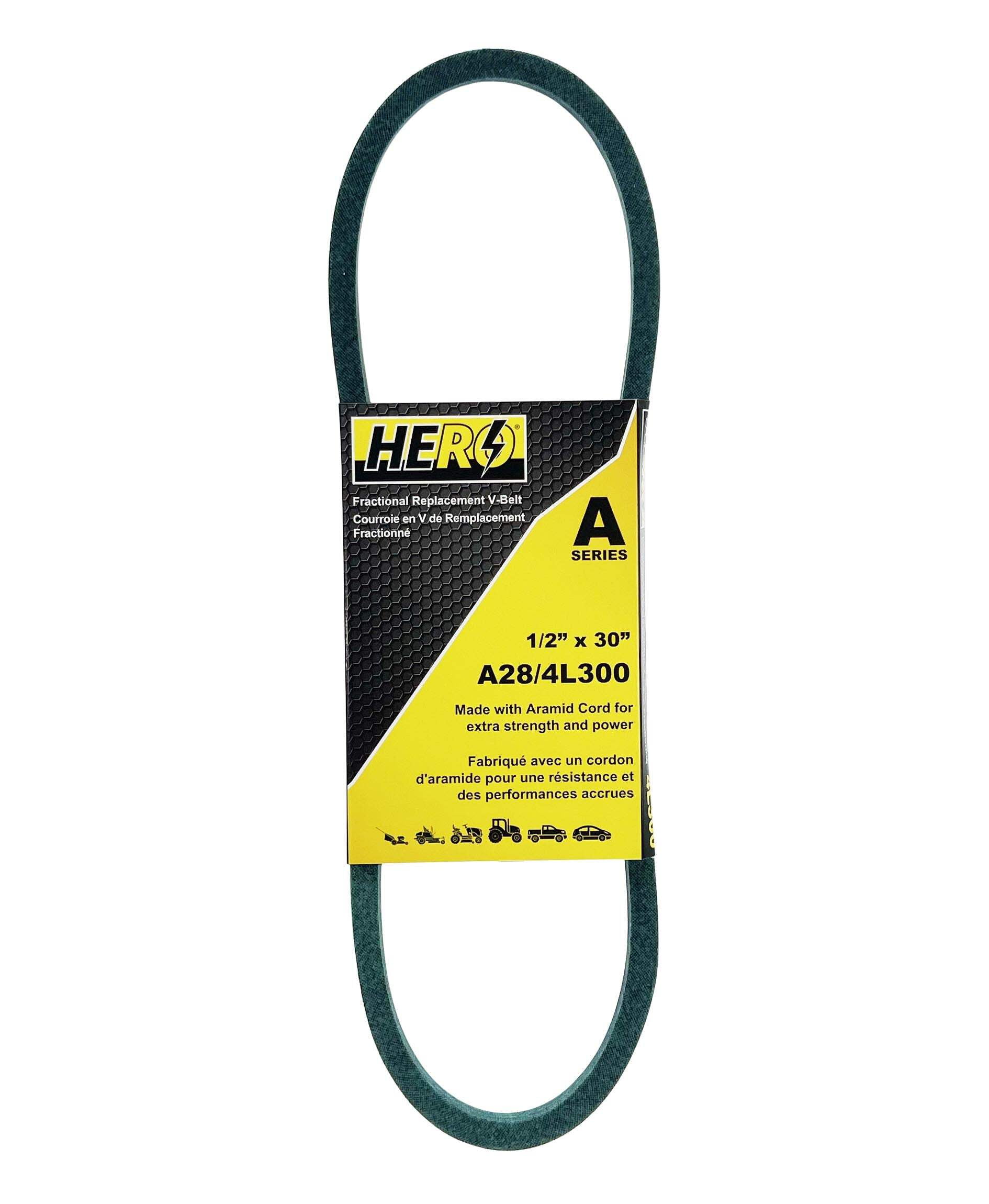 HERO® 1/2 inch x 30 inch Aramid Kevlar Lawn Mower Belt Replacement For ...
