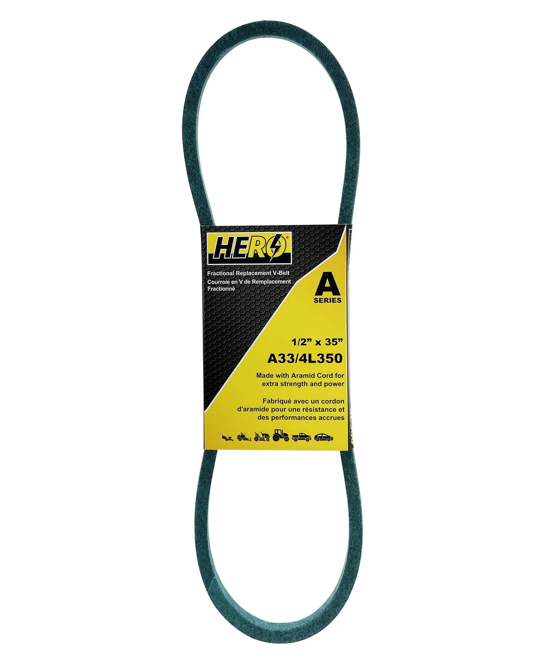 HERO® 1/2 inch x 35 inch Aramid Kevlar Lawn Mower Belt Replacement For ...