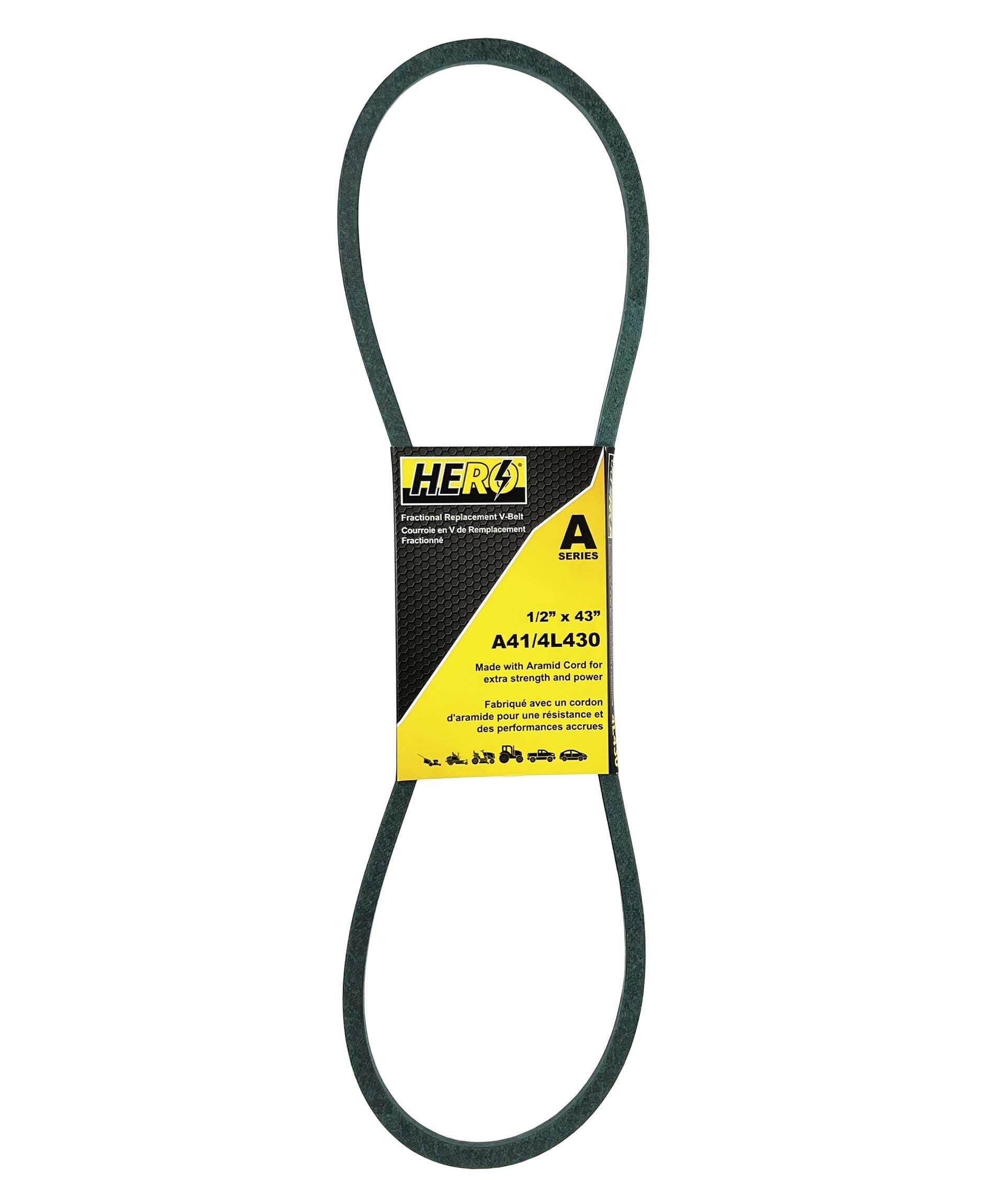HERO® 1/2 inch x 43 inch Aramid Kevlar Lawn Mower Belt Replacement For ...