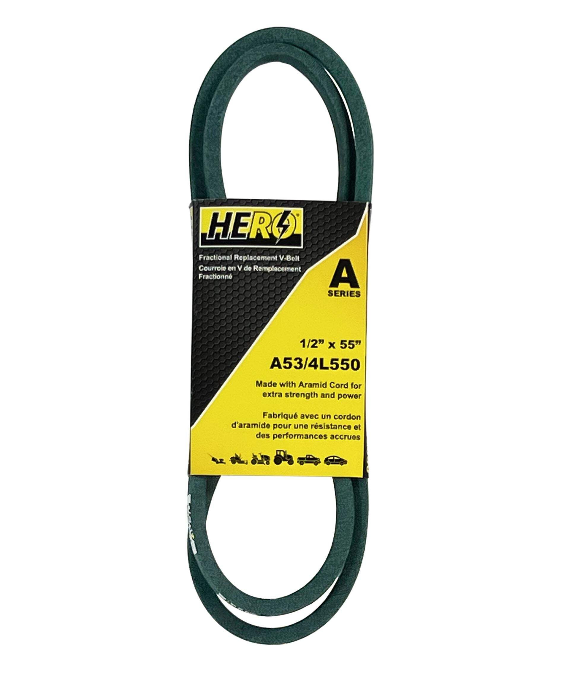 HERO® 1/2 inch x 55 inch Aramid Kevlar Lawn Mower Belt Replacement For ...