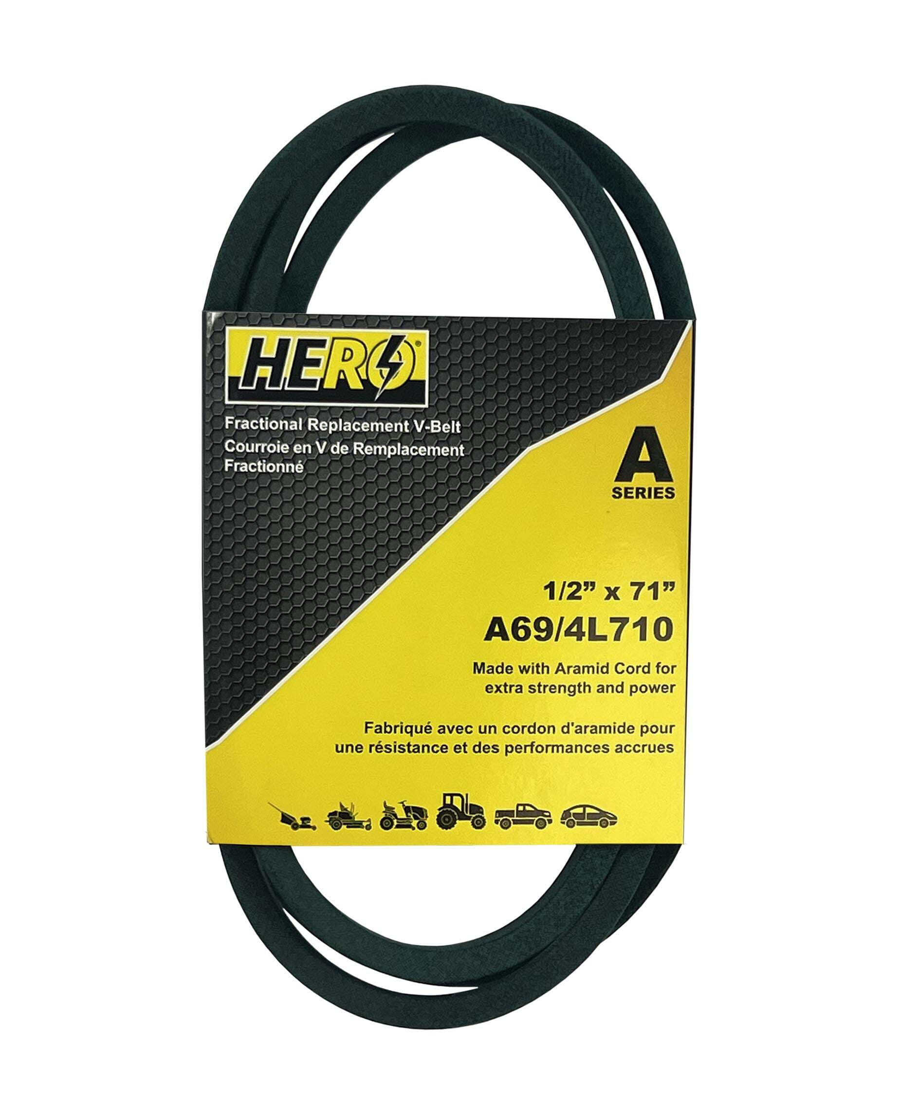 HERO® 1/2 inch x 71 inch Aramid Kevlar Lawn Mower Belt Replacement For ...