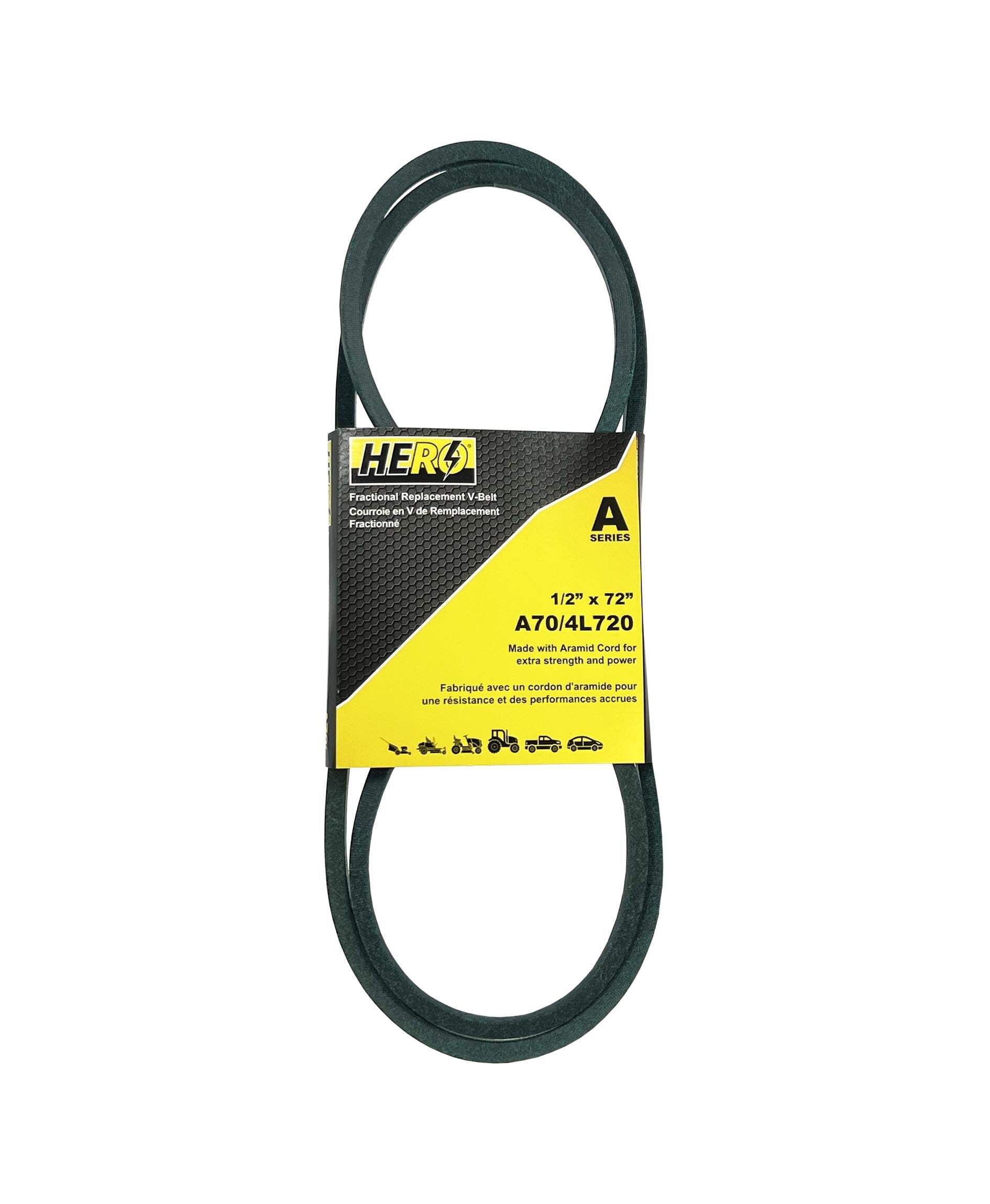 HERO® 1/2 inch x 72 inch Aramid Kevlar Lawn Mower Belt Replacement For ...