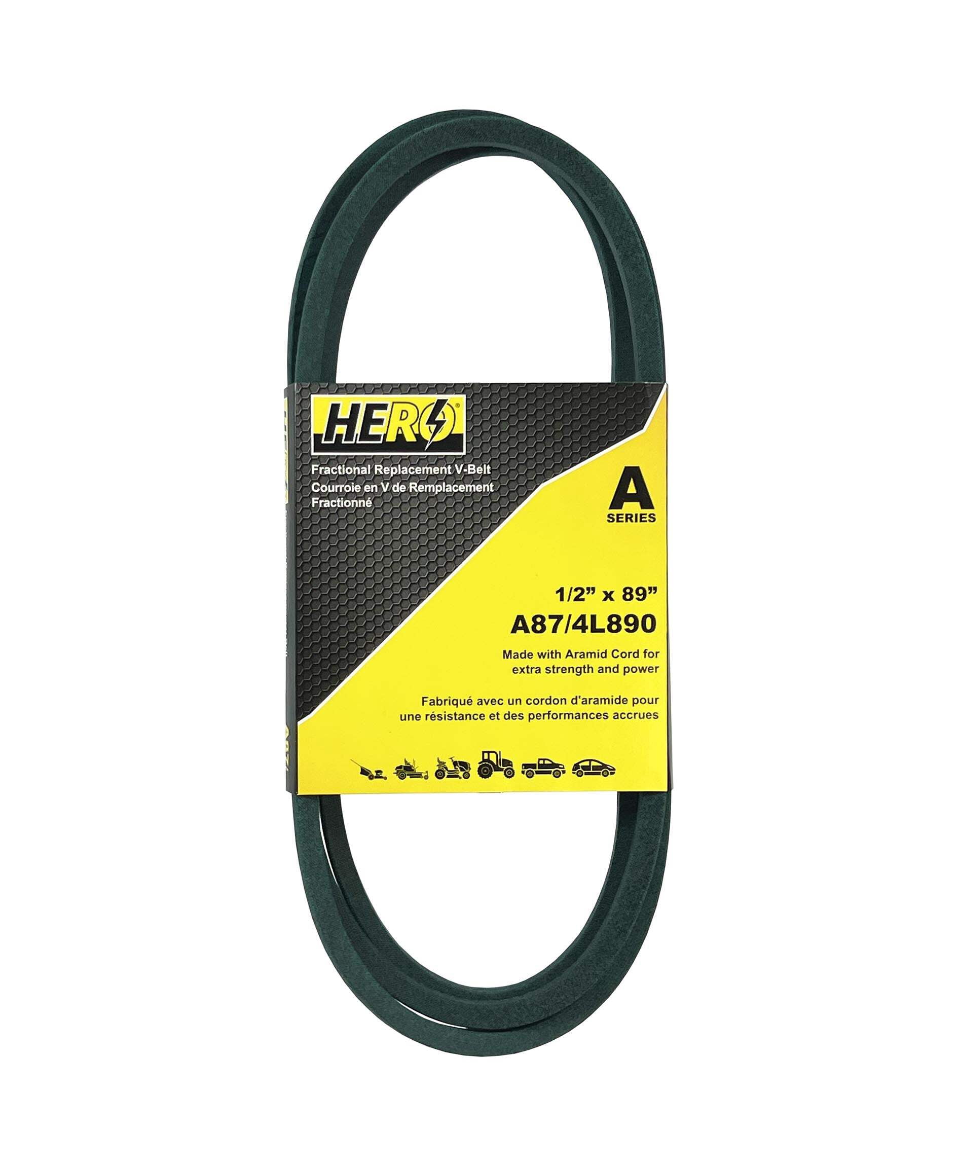 HERO® 1/2 inch x 89 inch Aramid Kevlar Lawn Mower Belt Replacement For ...