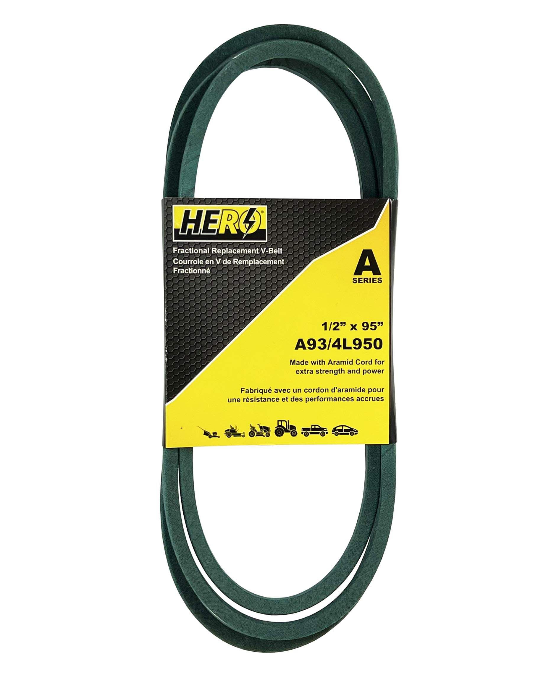 HERO® 1/2 inch x 95 inch Aramid Kevlar Lawn Mower Belt Replacement For ...