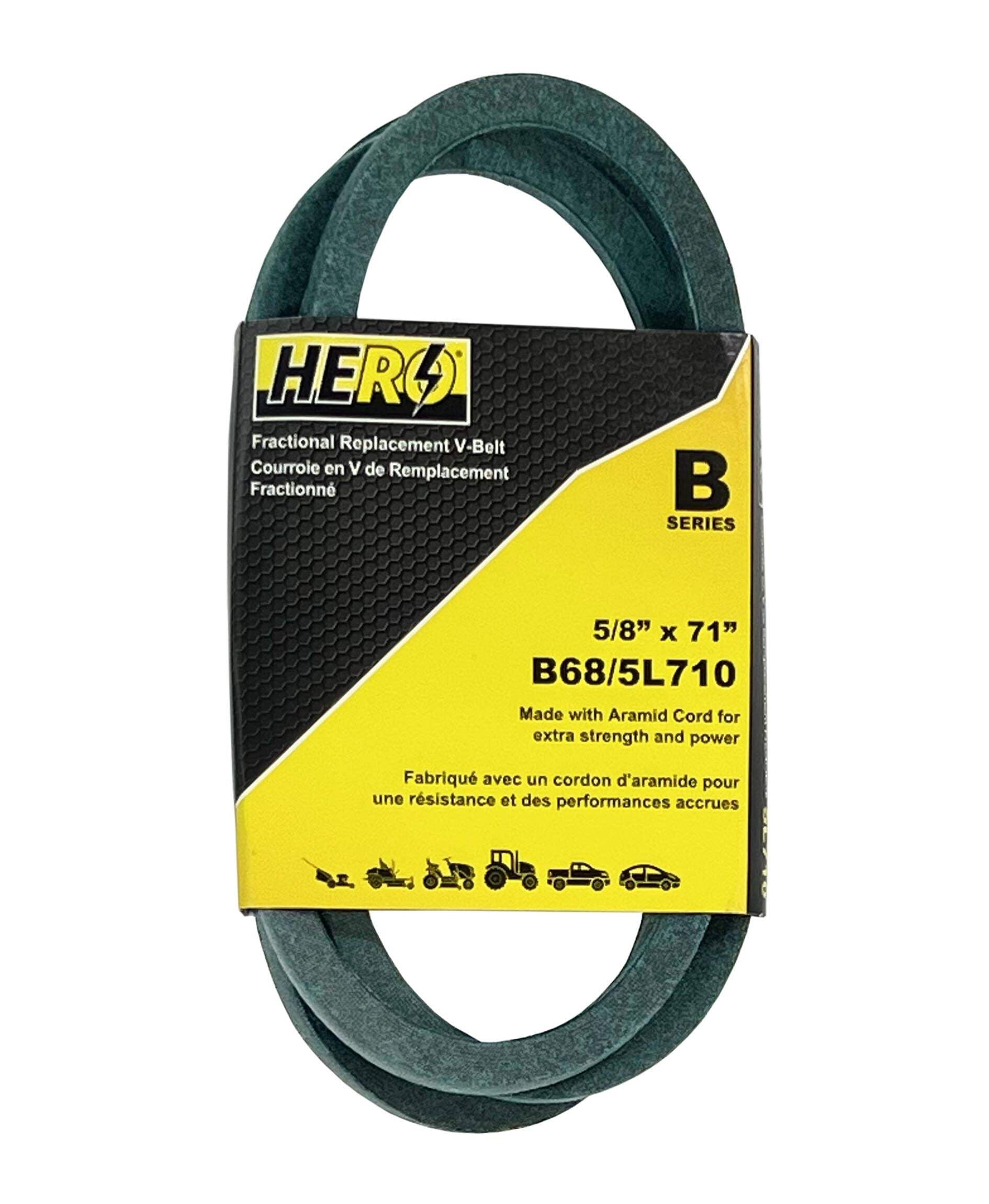 HERO® 5/8 inch x 71 inch Aramid Kevlar Lawn Mower Belt Replacement For ...