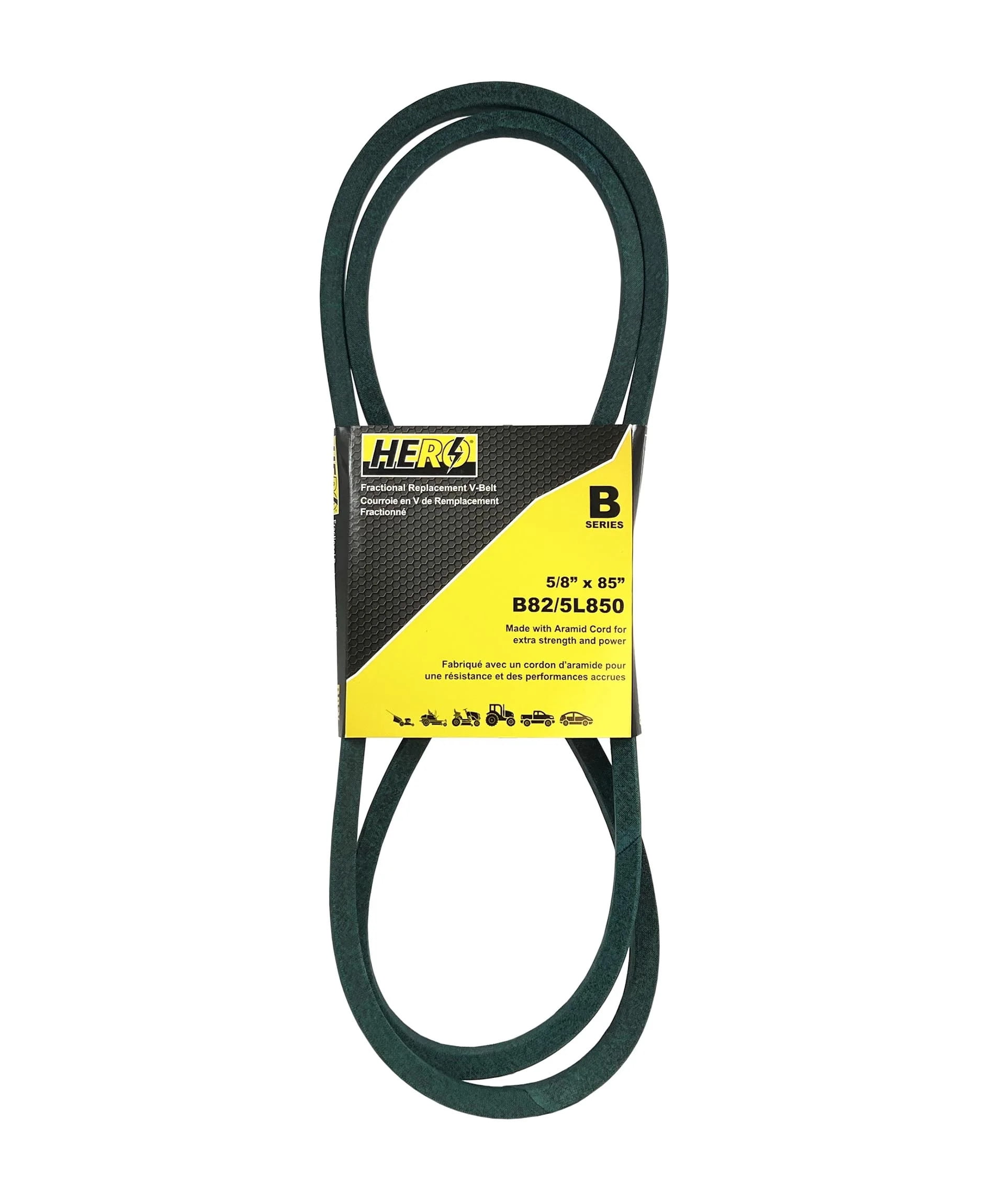 HERO® 5/8 inch x 85 inch Aramid Kevlar Lawn Mower Belt Replacement For Reference B82 5L850 ...