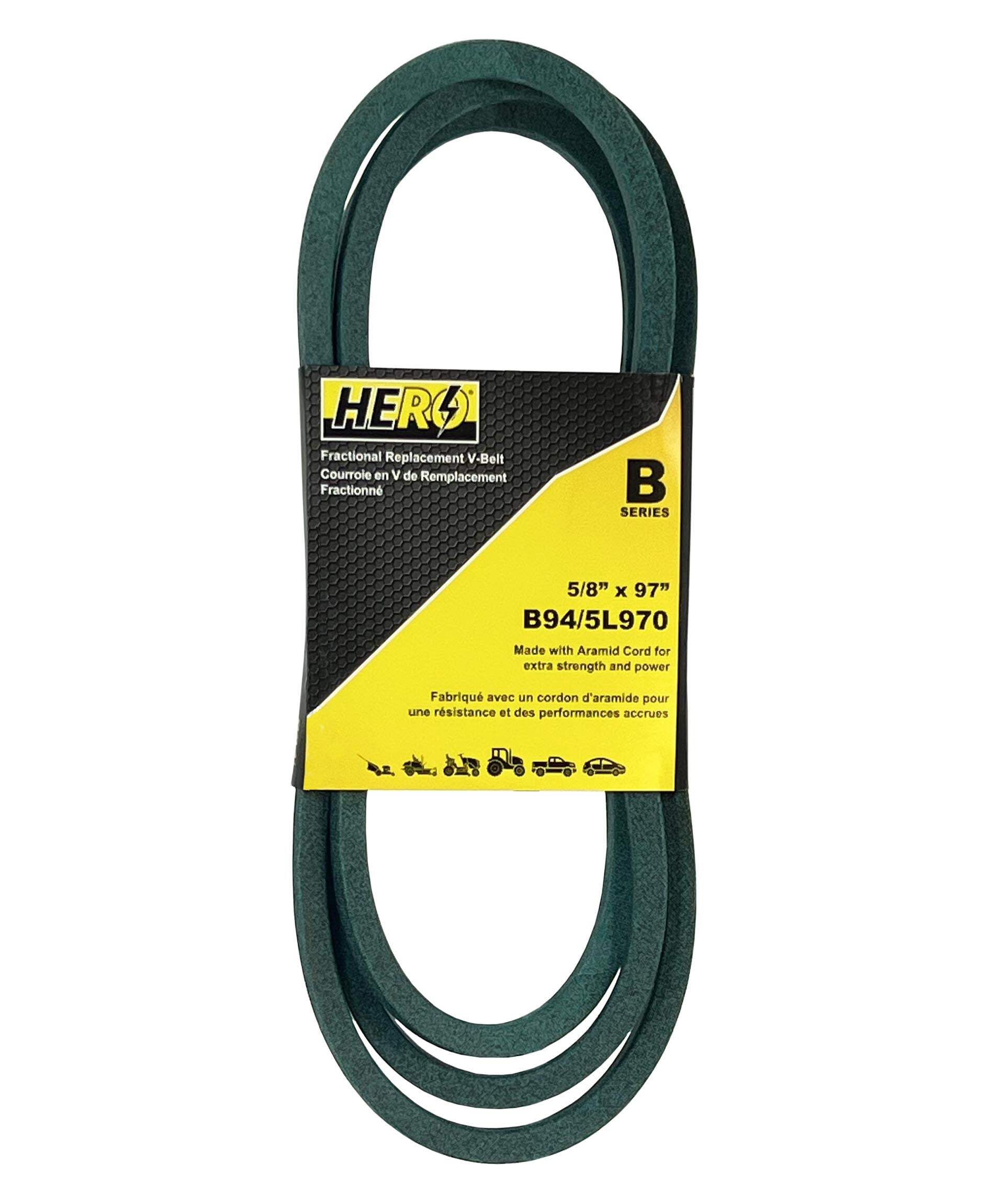HERO® 5/8 inch x 97 inch Aramid Kevlar Lawn Mower Belt Replacement For ...