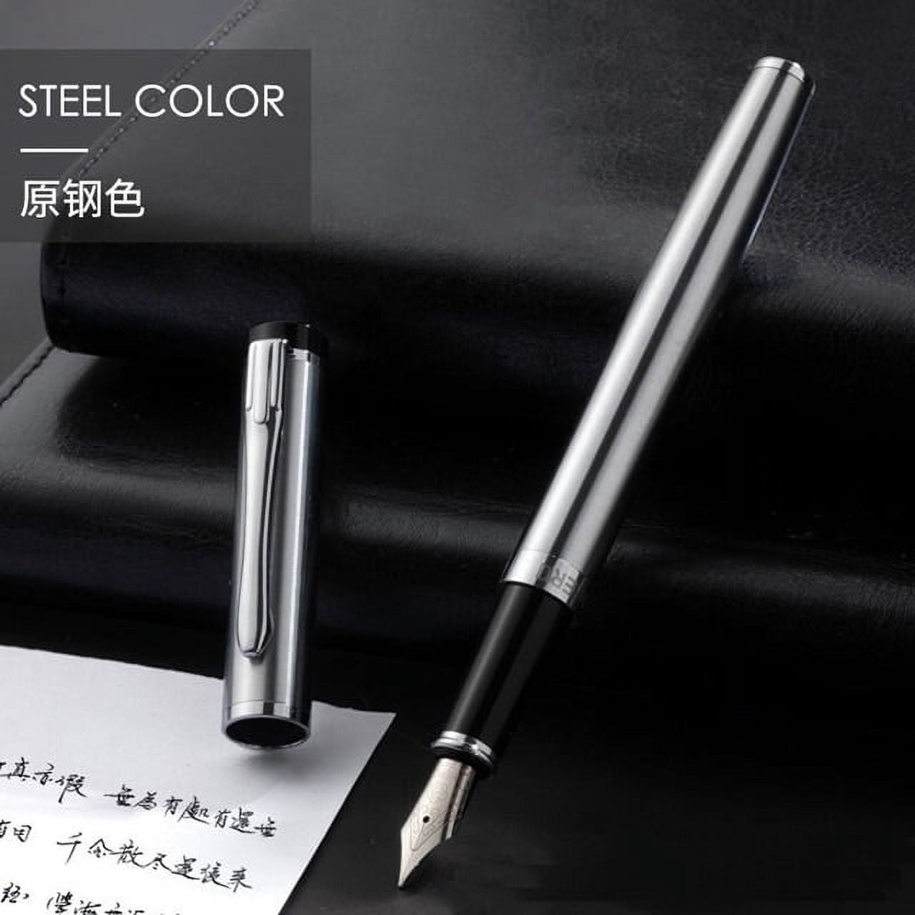HERO Black Forest Metal Fountain Pen Titanium Black Extra Fine Nib ...