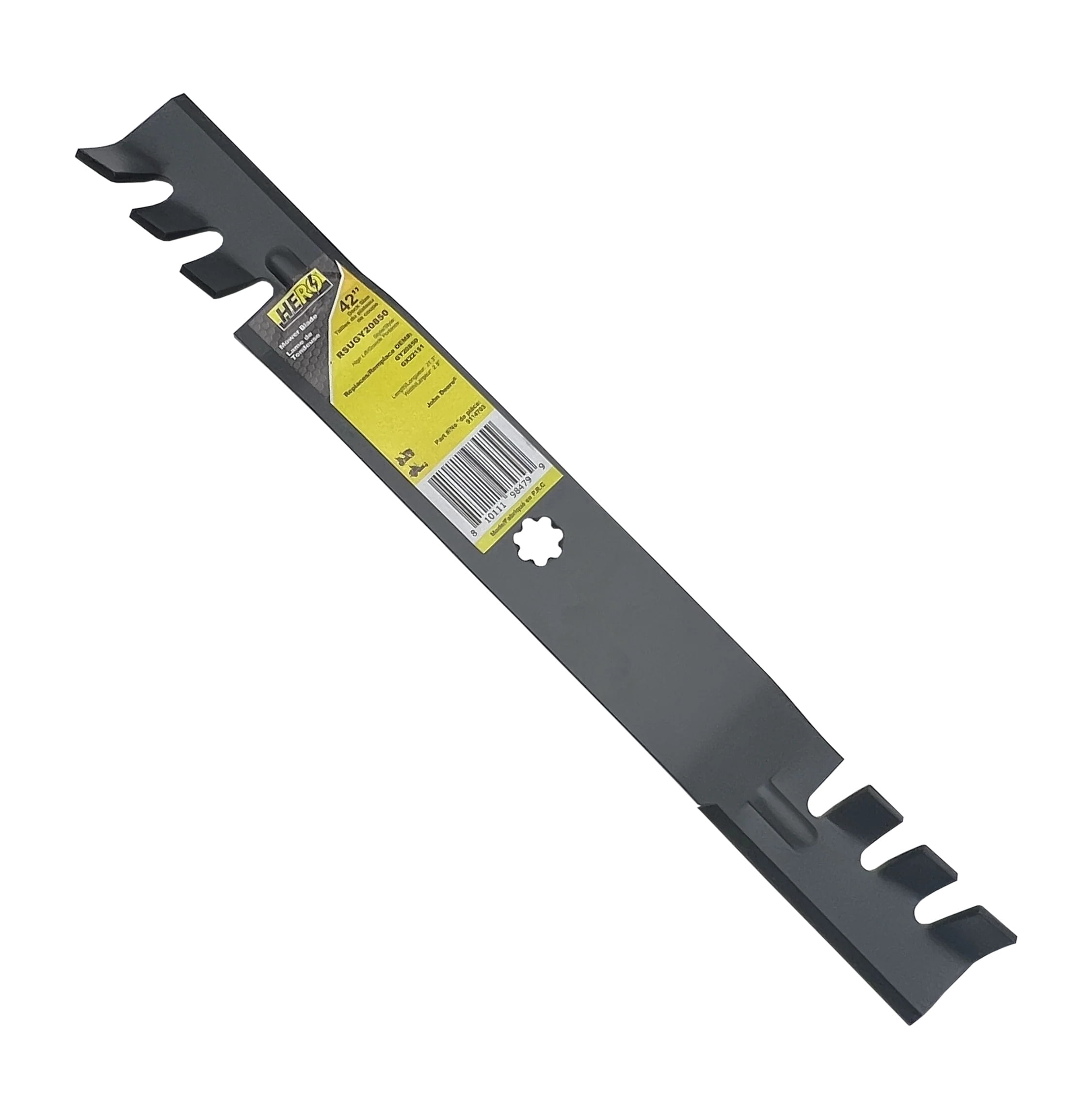 HERO® High Lift Mower Blade For John Deere With 42 inch Deck 7 Lobe ...