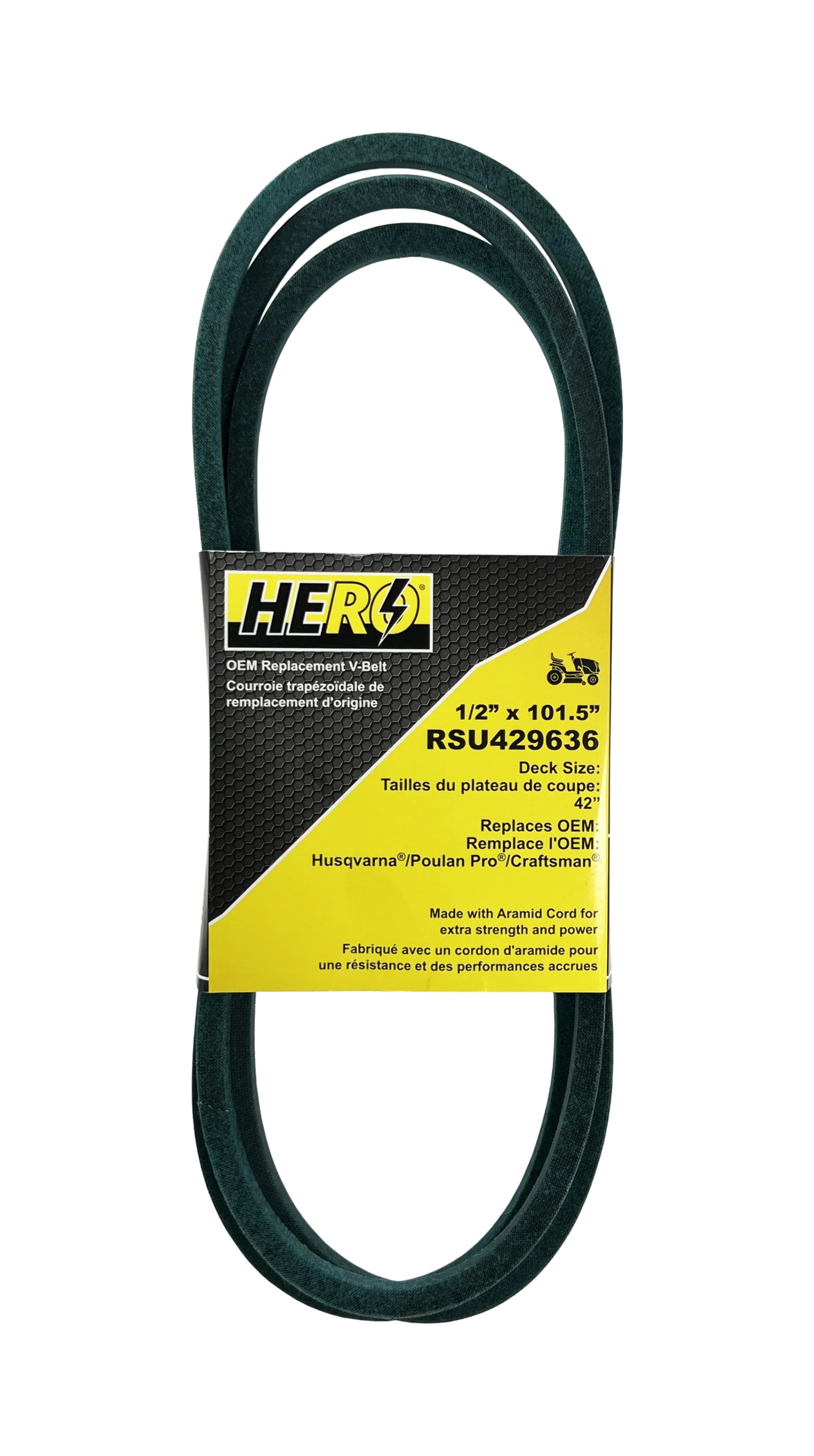 HERO OEM Aramid Kevlar Replacement Belt for 429636 - Fits Poulan ...