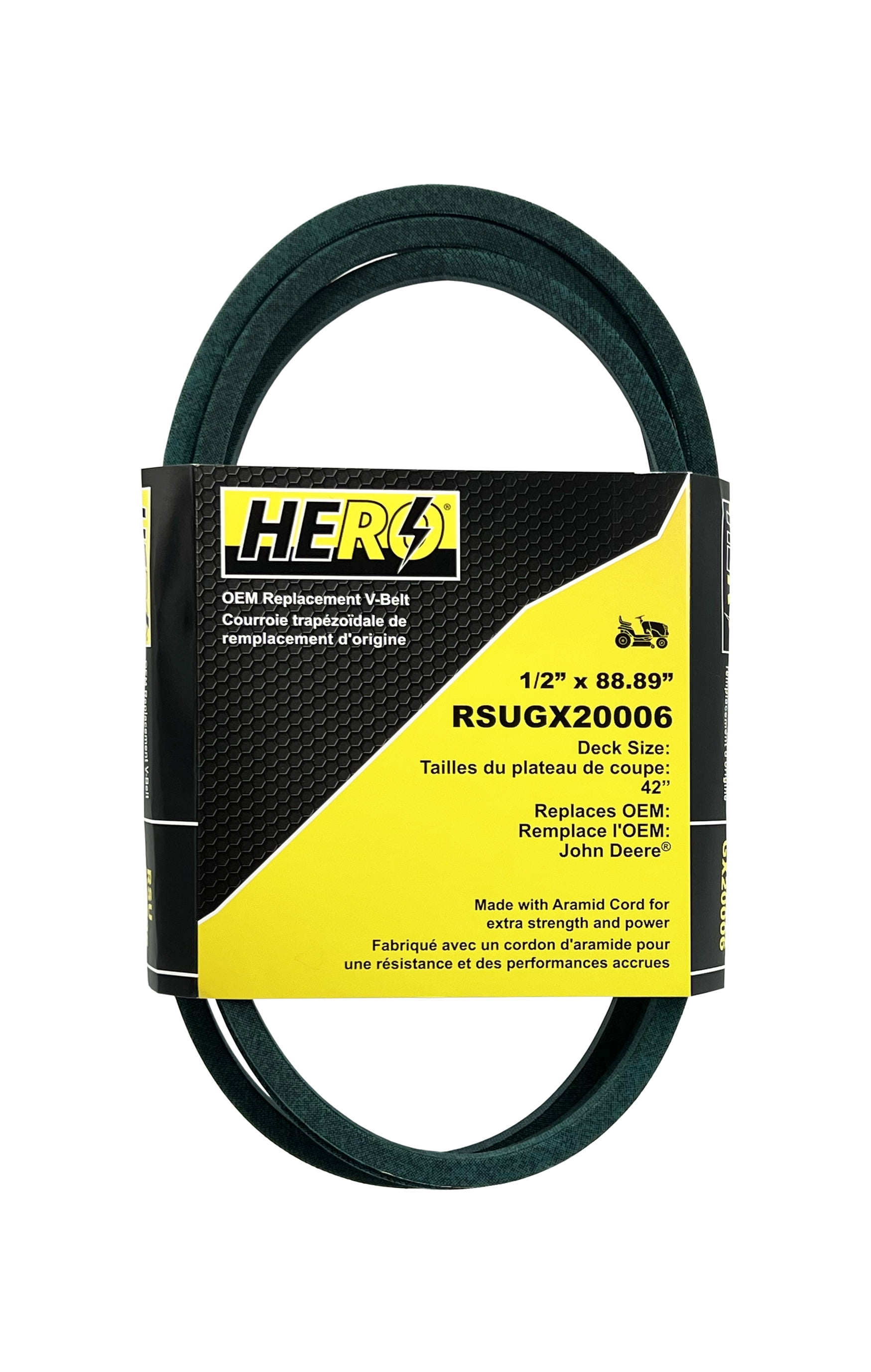 HERO OEM Aramid Kevlar Replacement Belt for John Deere GX20006 - Fits ...